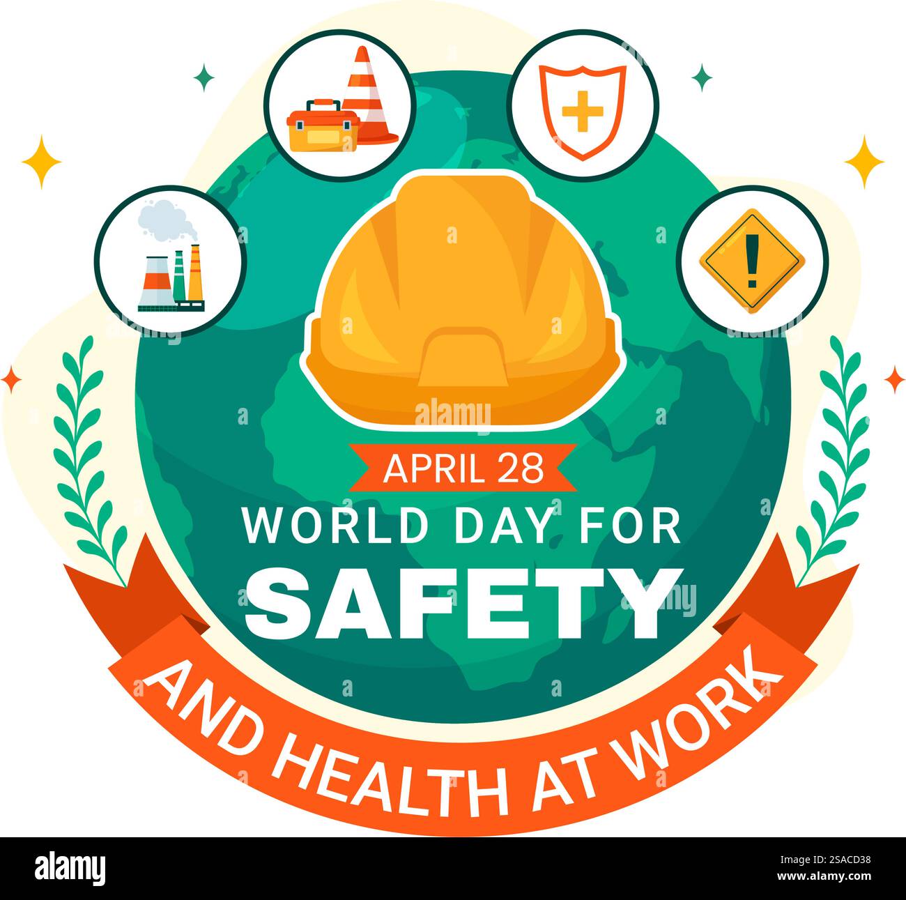 World Day for Safety and Health at Work Vector Illustration on April 28 ...