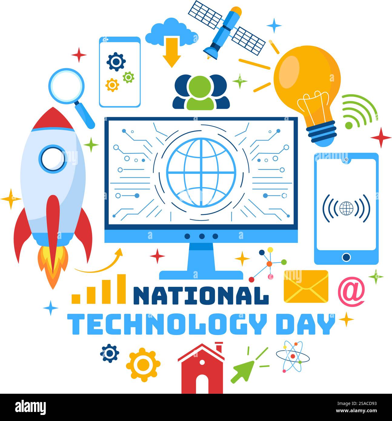 National Technology Day Vector Illustration on 11 May with Creative Digital for Innovation and ...