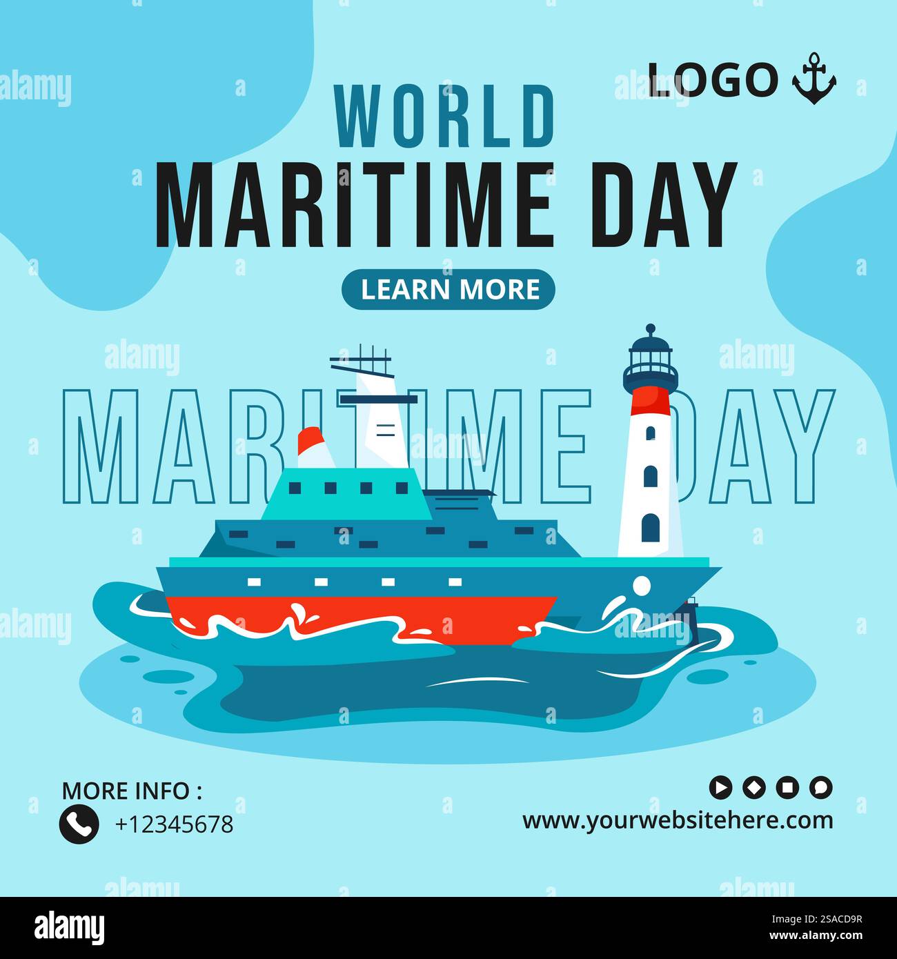 Maritime Day Social Media Illustration Flat Cartoon Hand Drawn ...