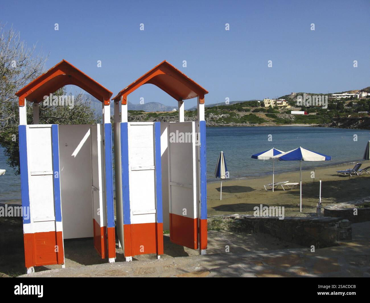 Changing rooms on the beach Stock Photo - Alamy