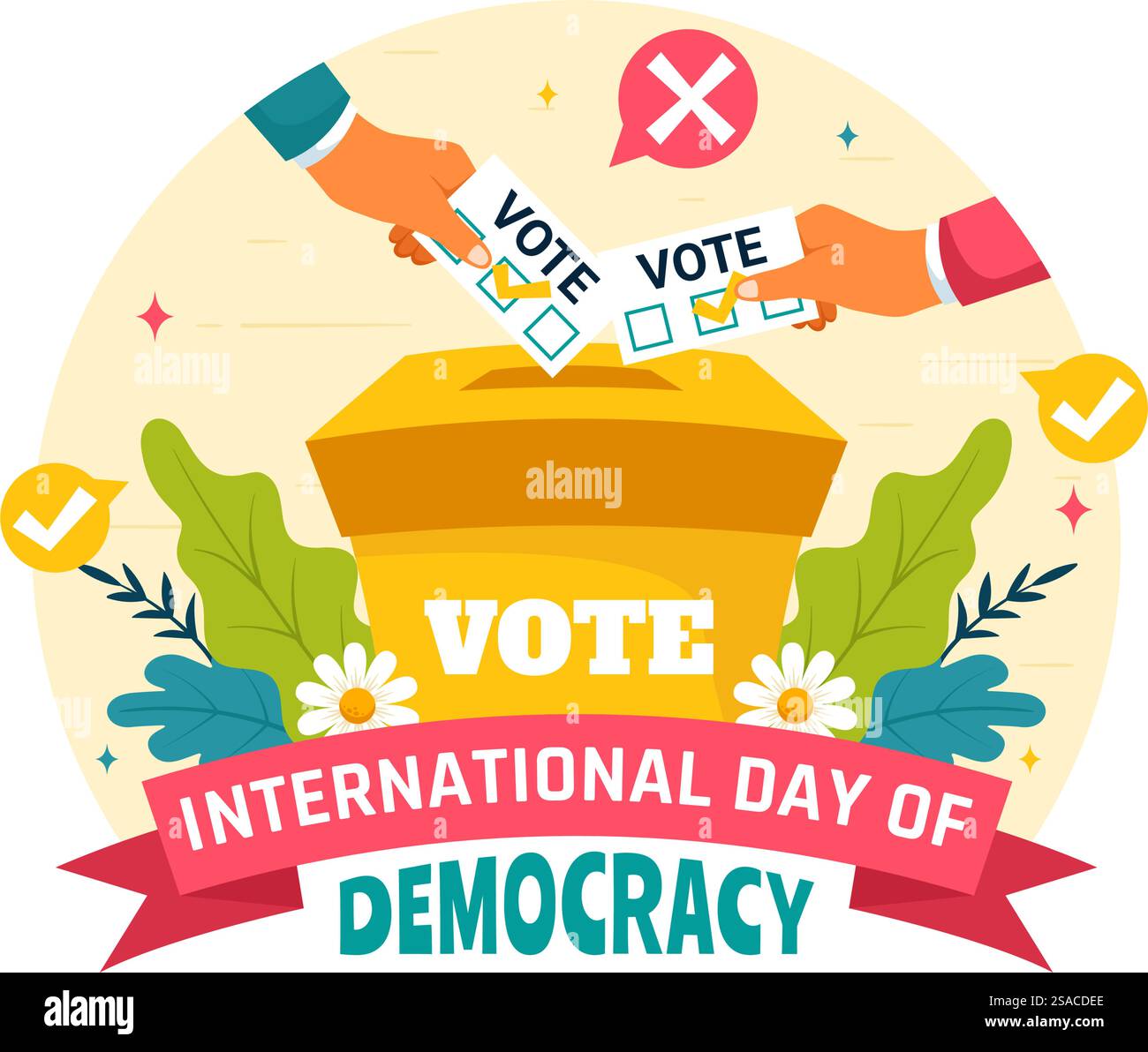 International Day of Democracy Vector Illustration on September 15 with ...