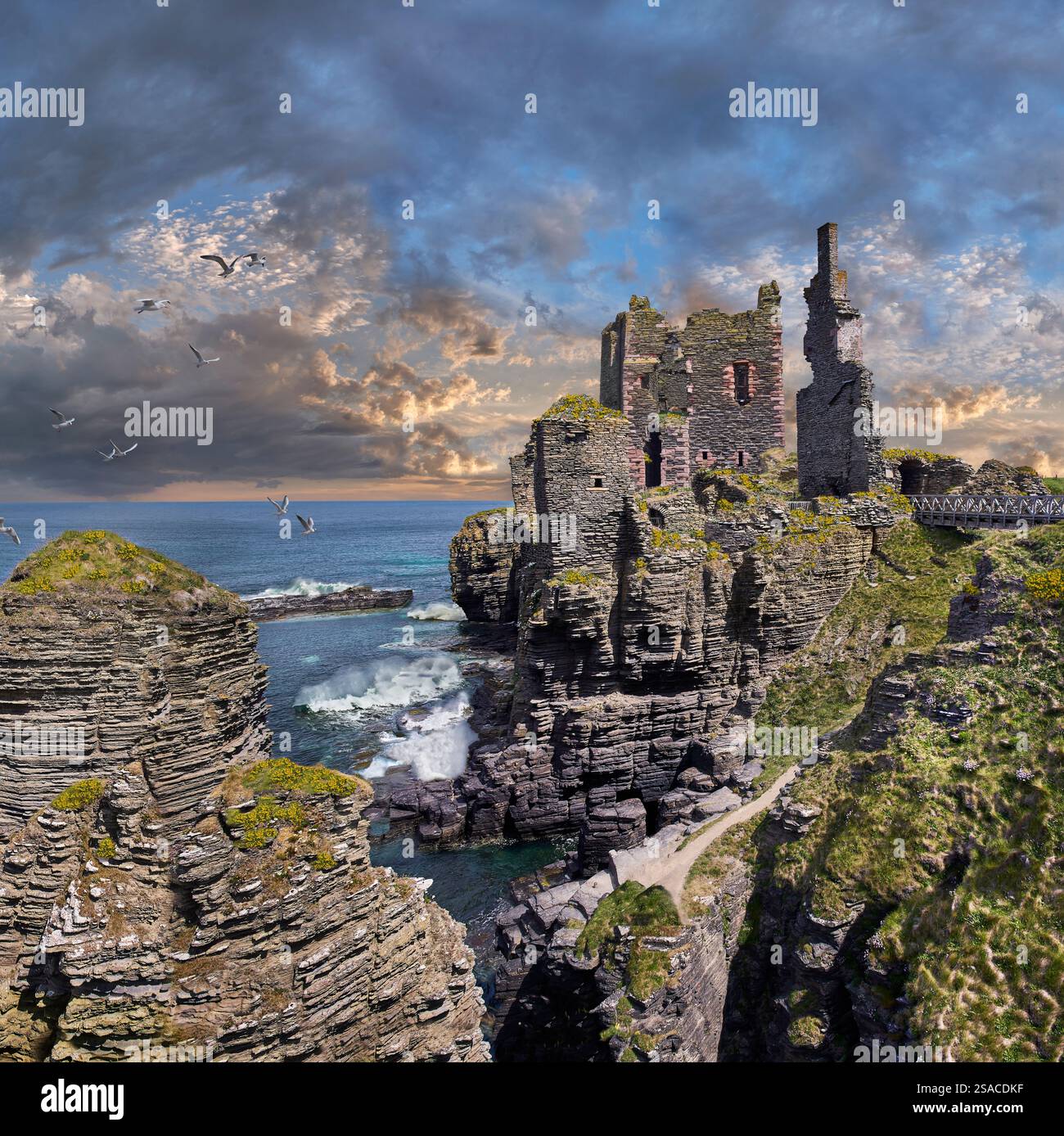 The dramatic, enigmatic medieval ruins of Castle Sinclair Girnigoe ...