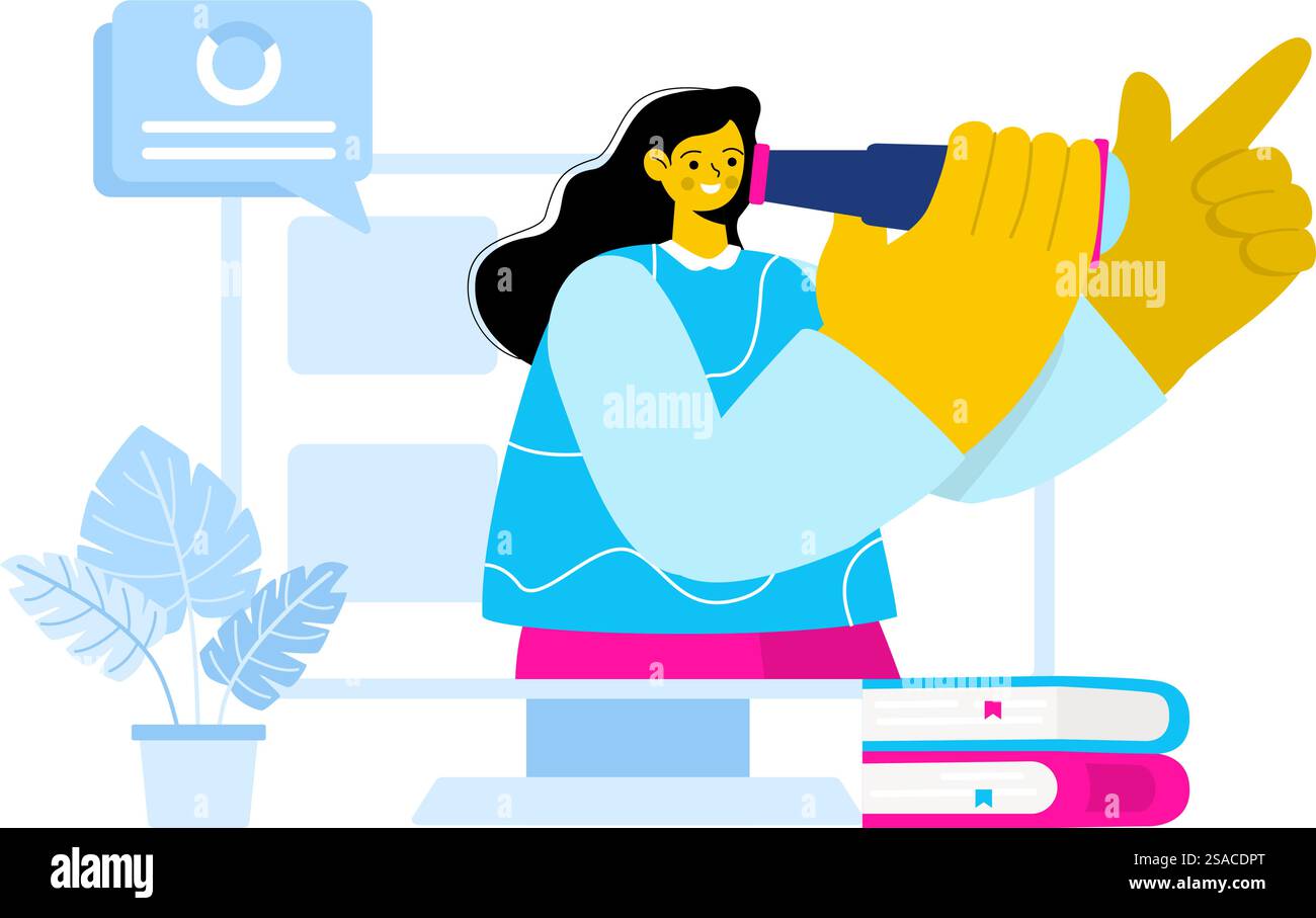 Personal Portfolio Vector Illustration with Profile Data, Resume, or ...