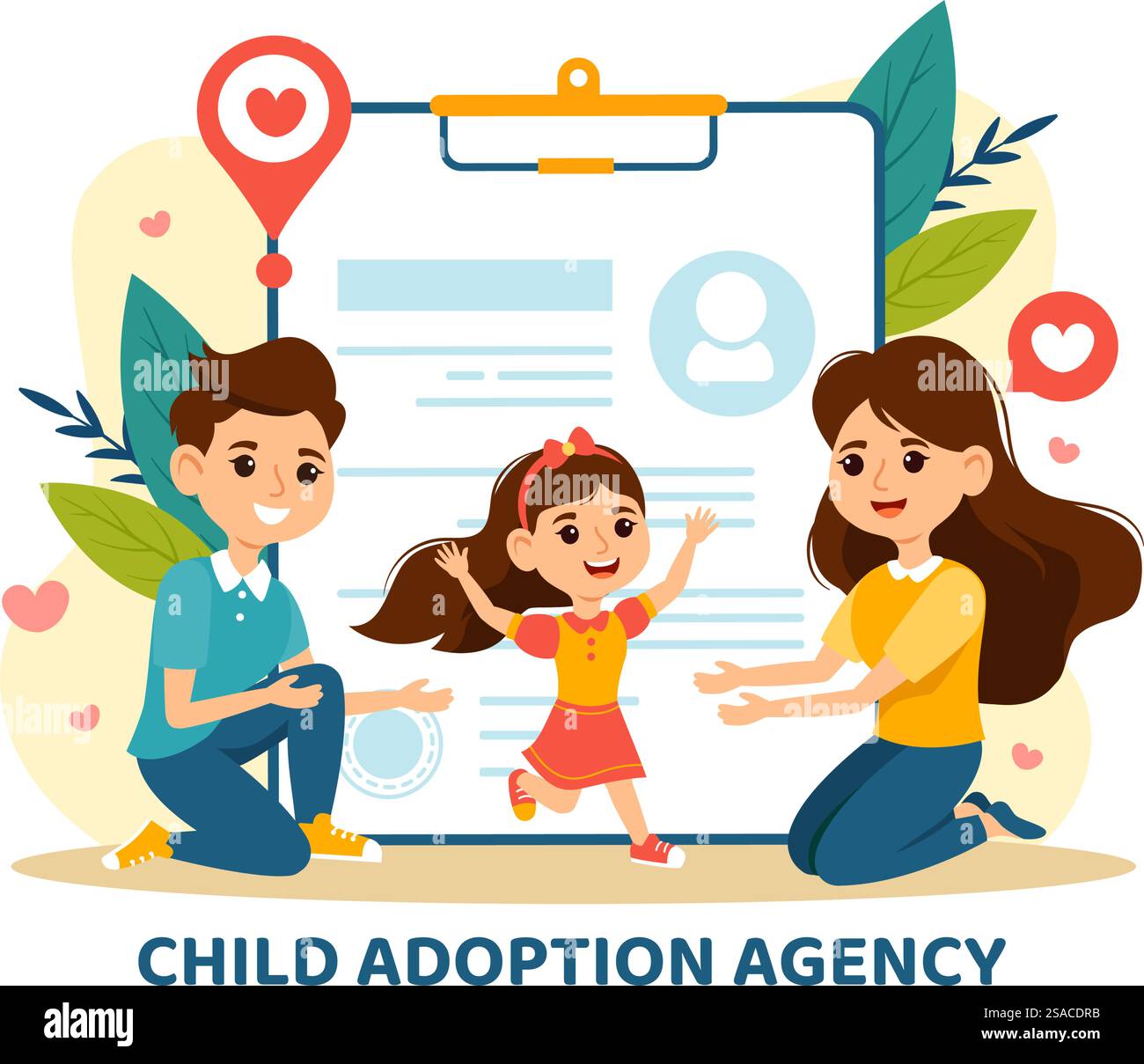 Child Adoption Agency Vector Illustration to Taking Kids to Be Raised ...