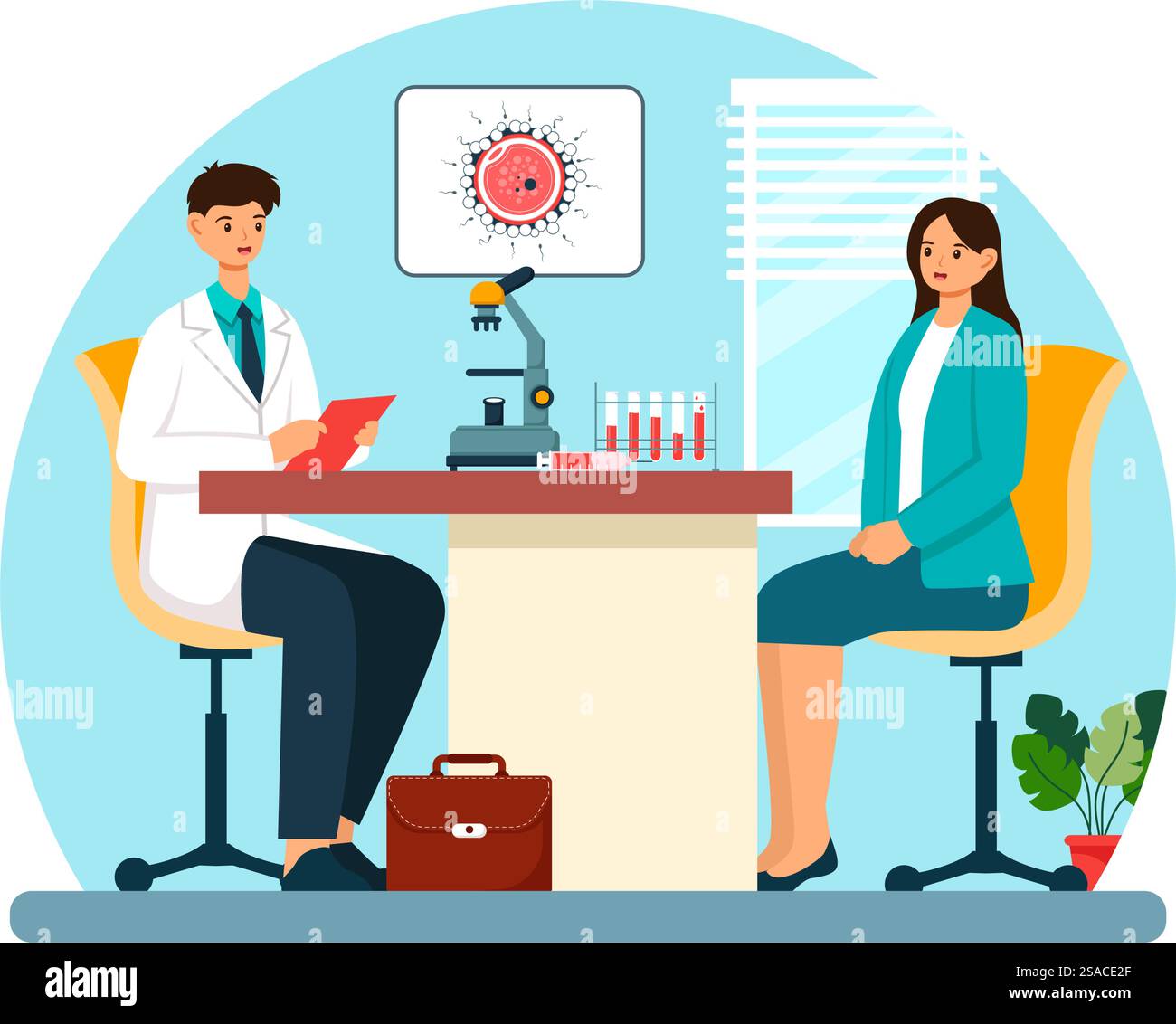 Reproduction Clinic Vector Illustration featuring Assisted Reproductive ...