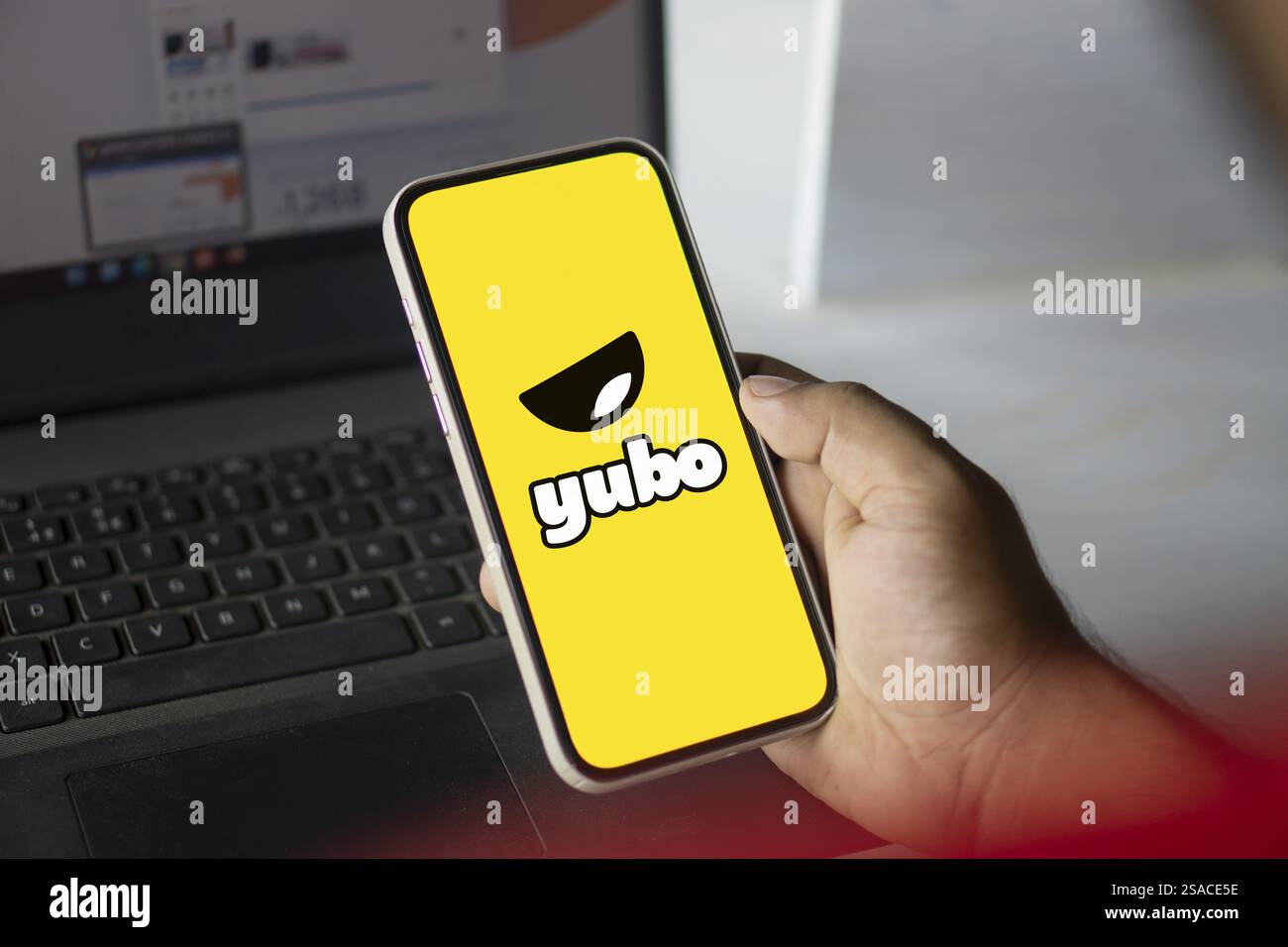 yubo logo is displyed on smartphone.Yubo is a French social networking app Stock Photo - Alamy