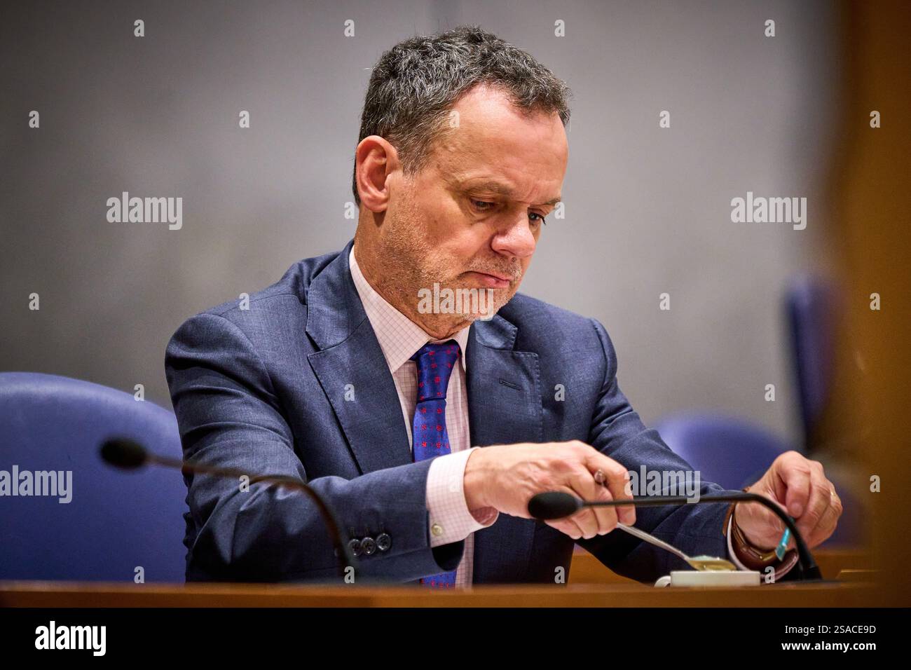DEN HAAG - Minister Caspar Veldkamp during a debate in the Lower House ...