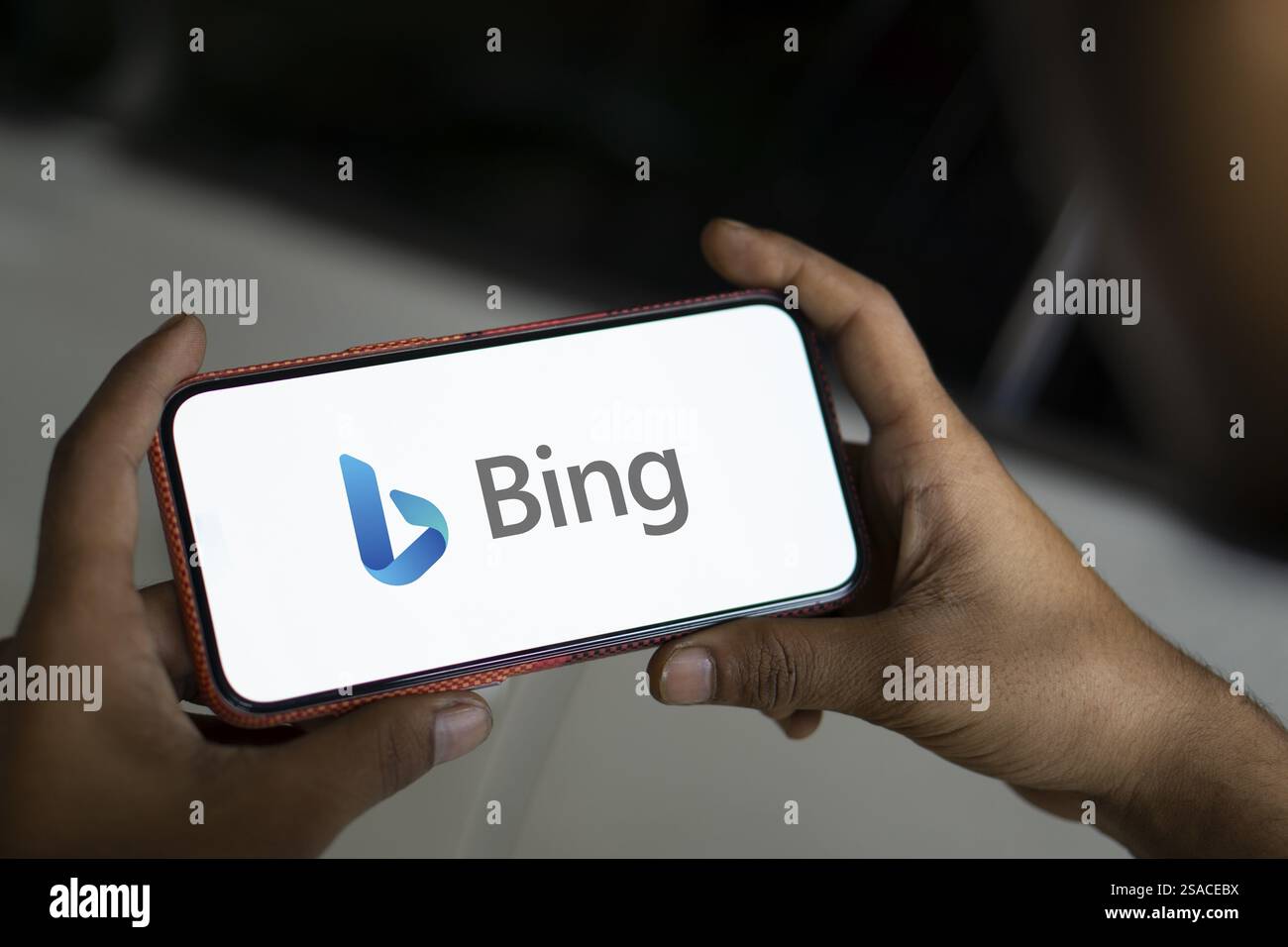Bing logo is displyed on smartphone. Bing is a search engine owned and ...