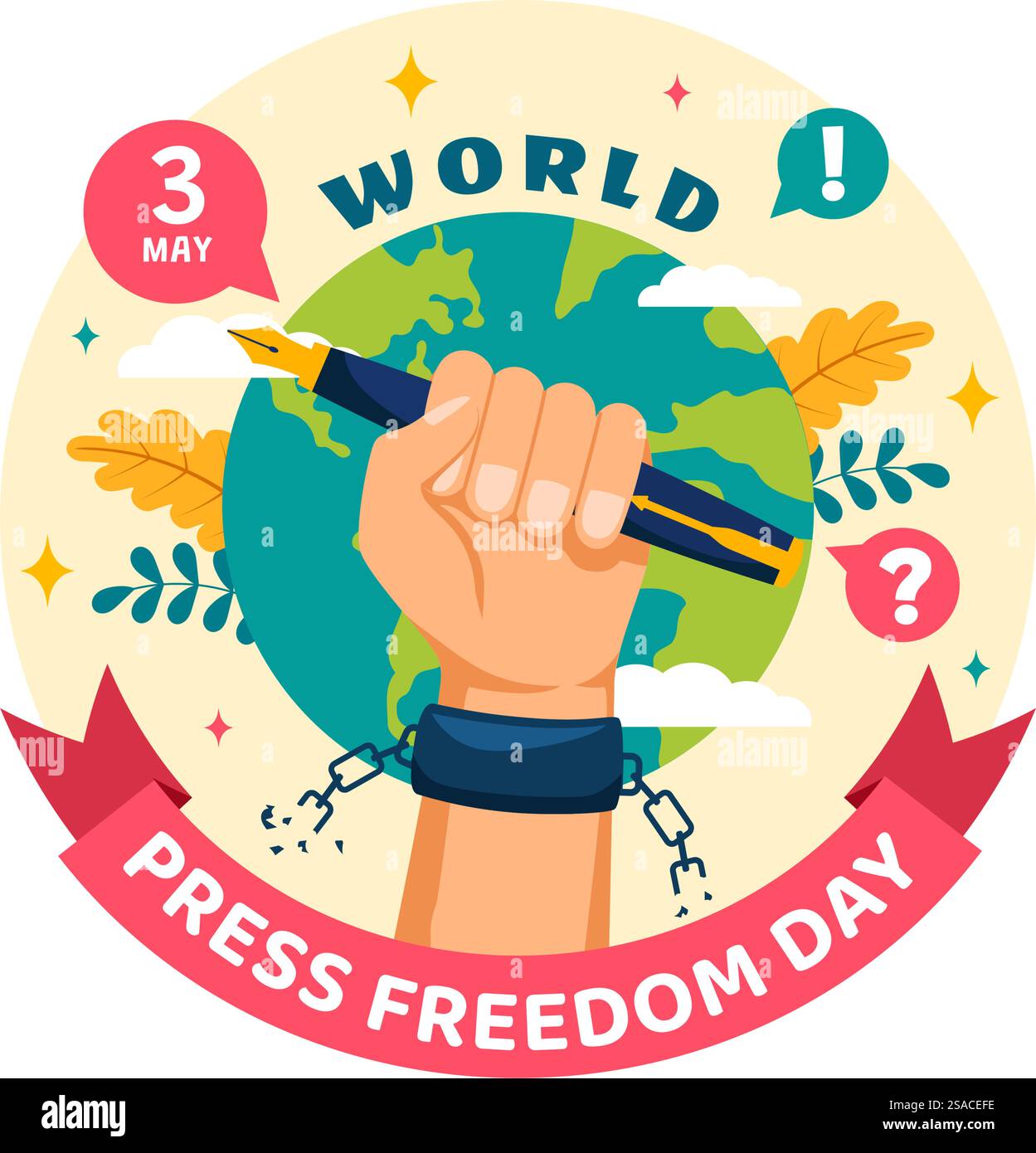 World Press Freedom Day Vector Illustration on May 3 with News ...