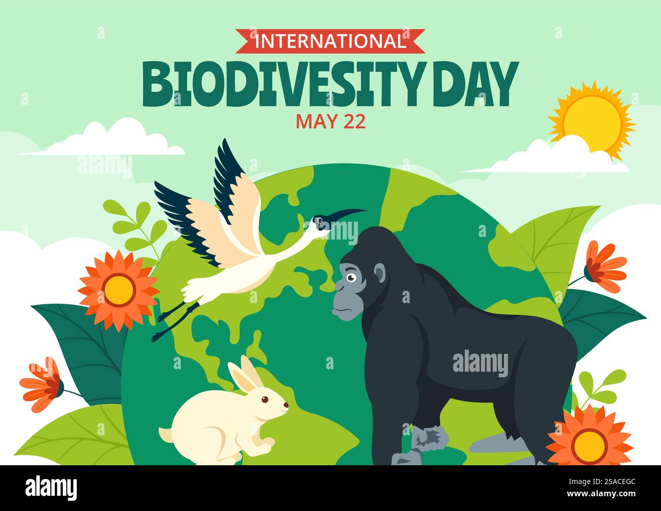 Biodiversity Day Social Media Background Flat Cartoon Hand Drawn ...