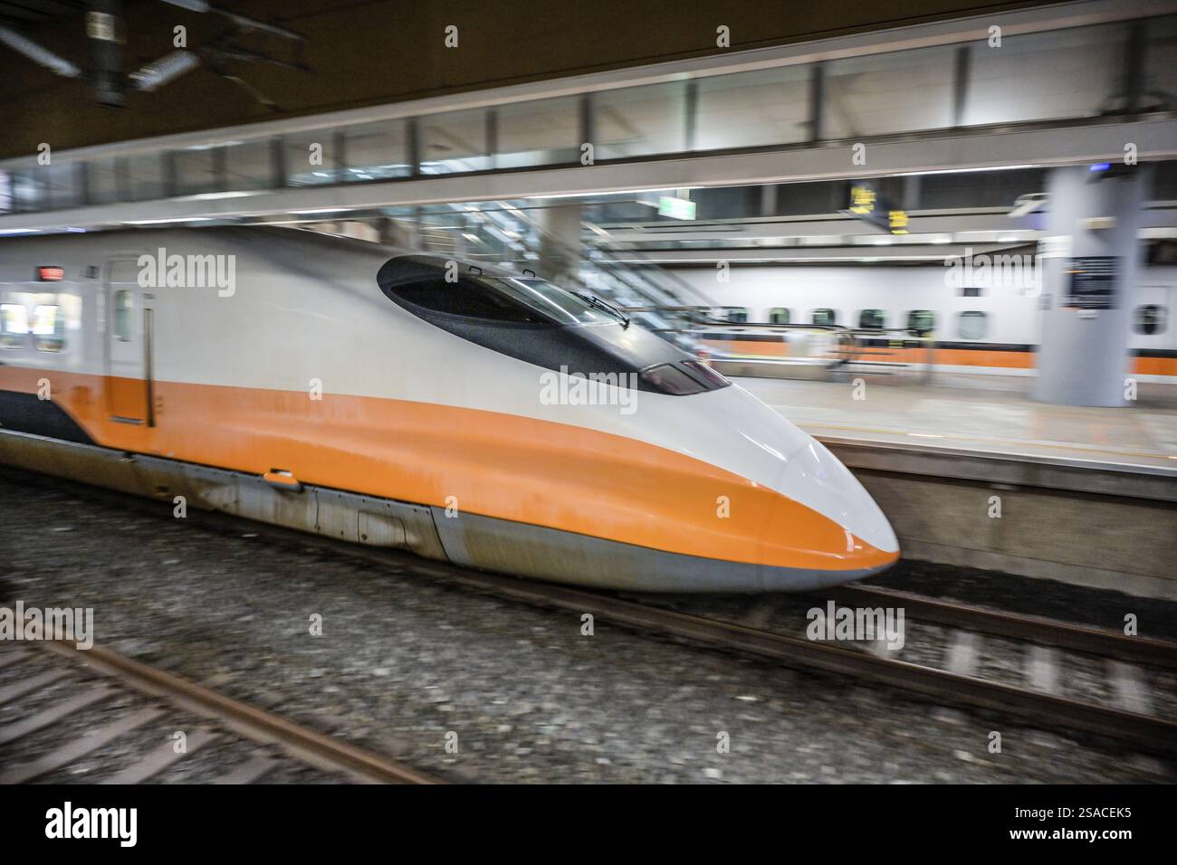 High-speed train, Taiwan High Speed Rail HSR, Kaohsiung railway station ...