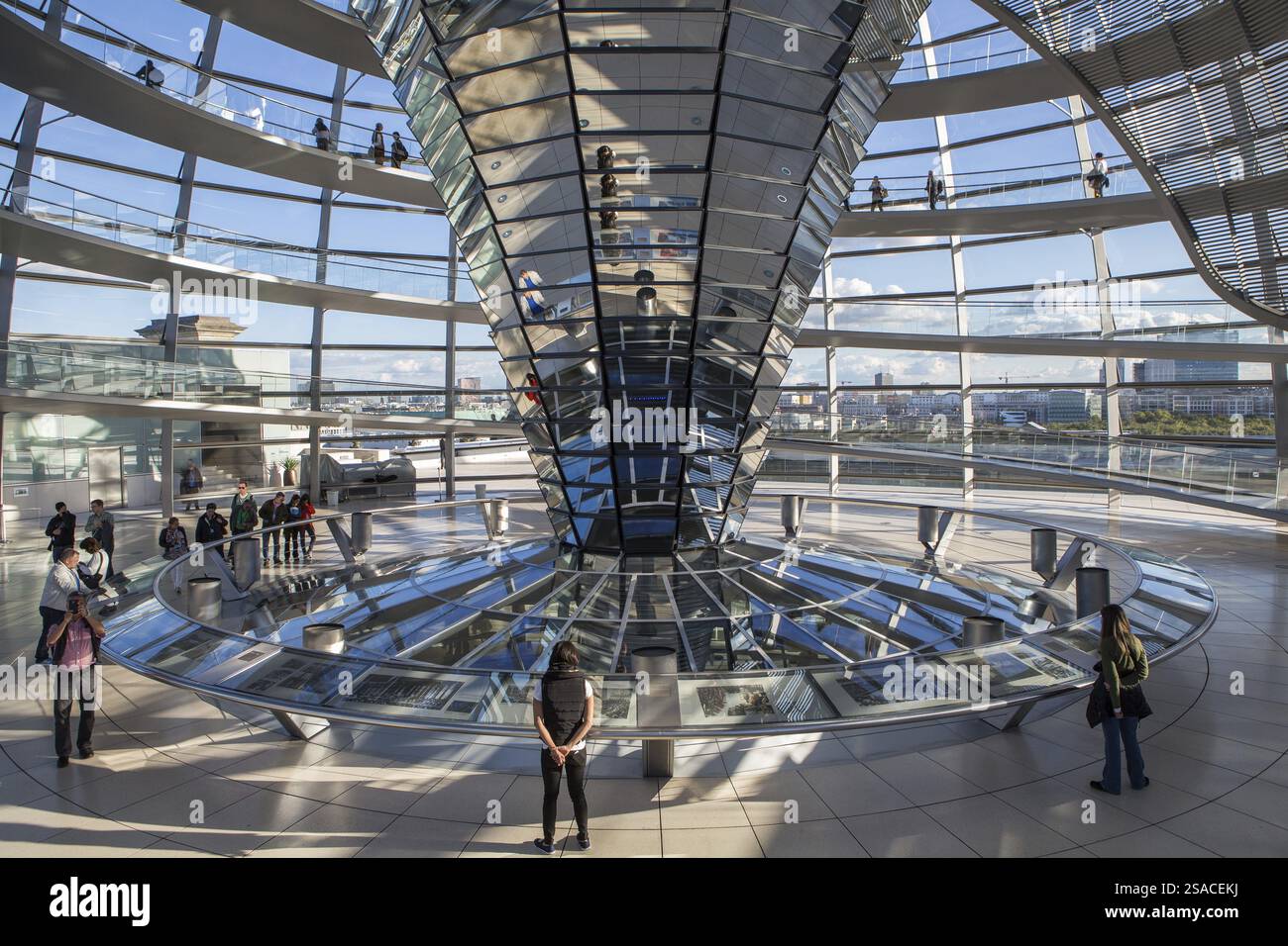 Interior view of the Reichstag dome on the roof of the Reichstag ...