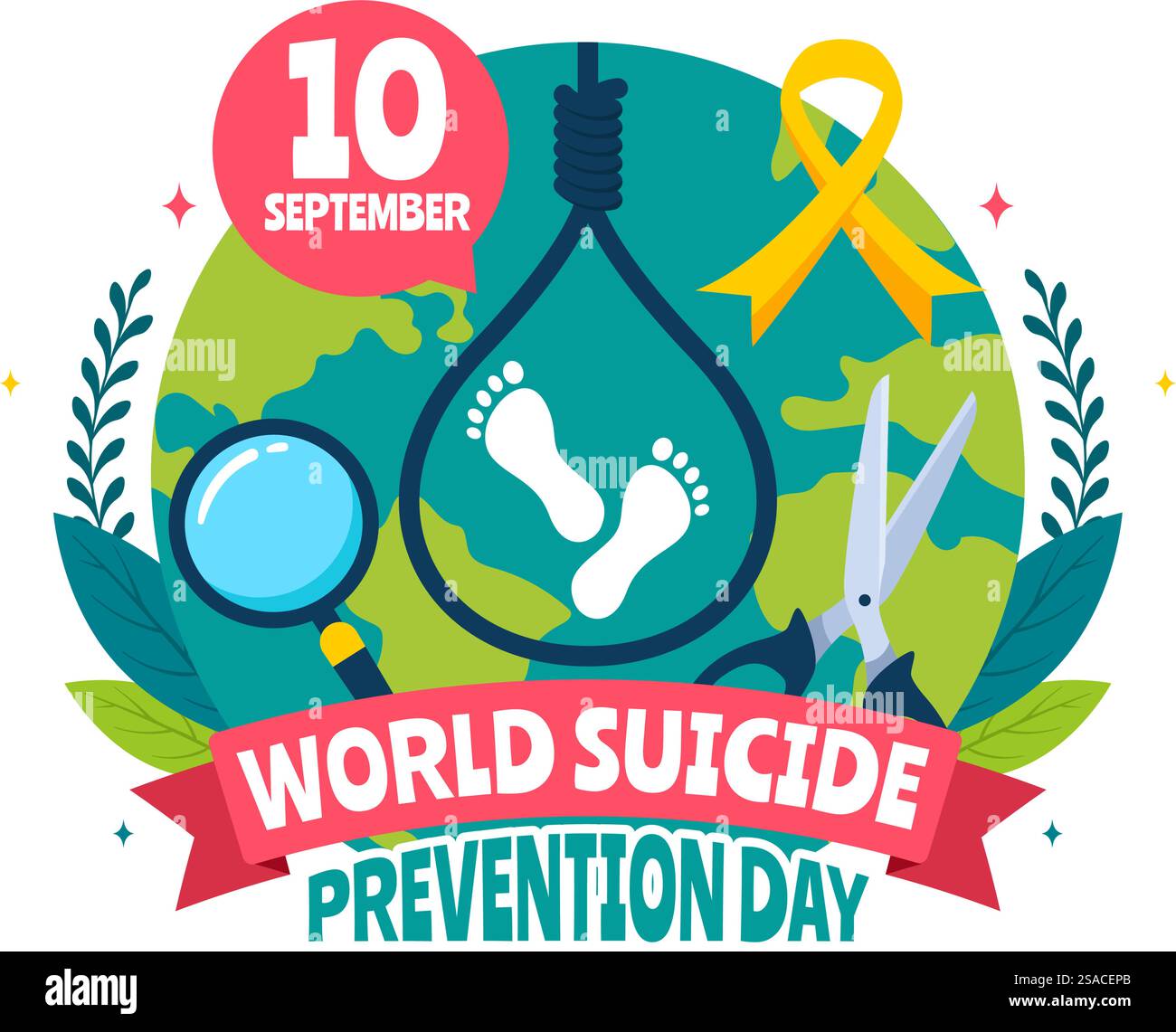 World Suicide Prevention Day Vector Illustration on September 10 with a ...