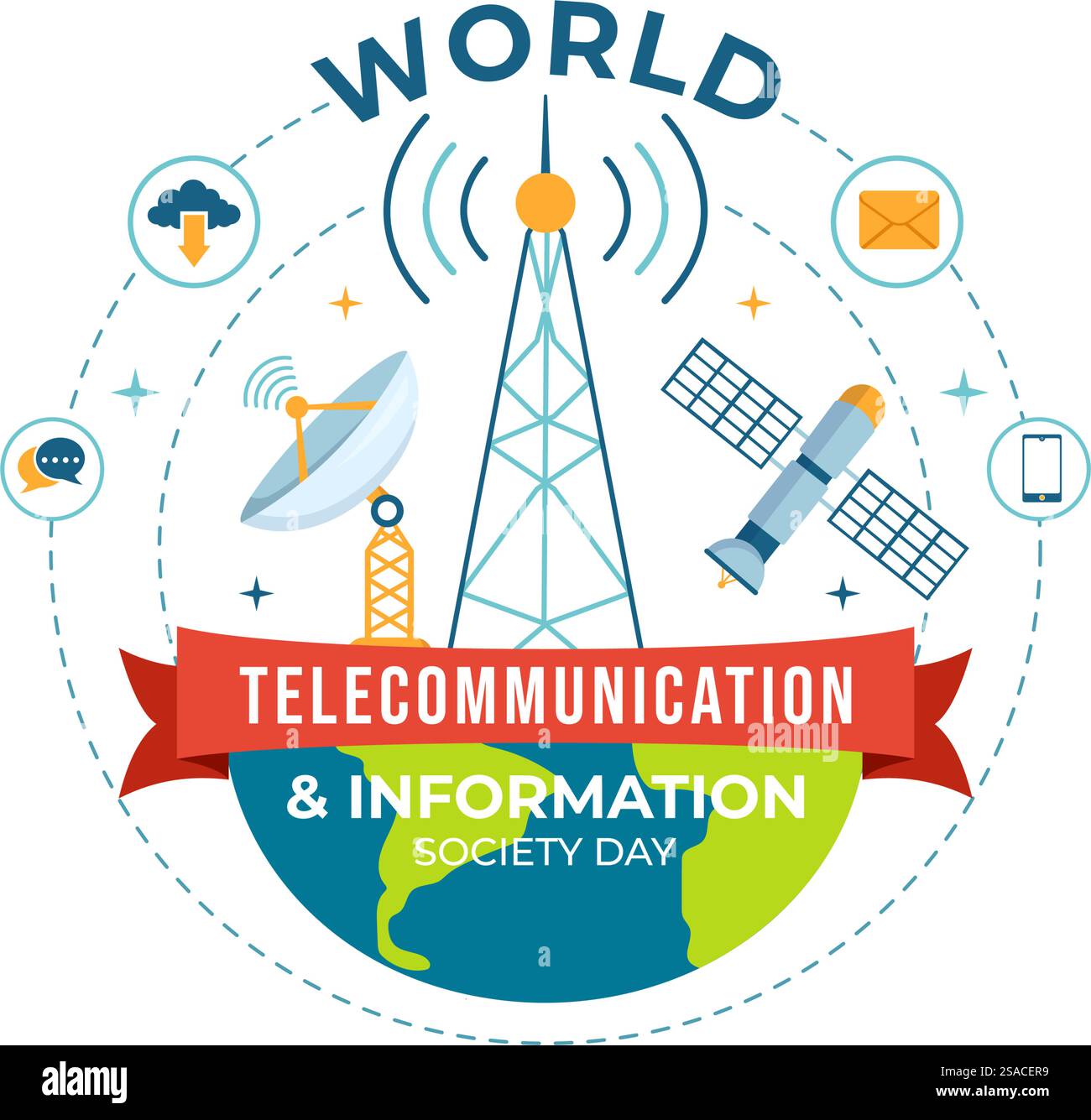World Telecommunication and Information Society Day Vector Illustration ...