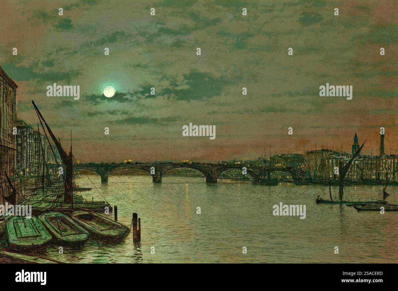 John Atkinson Grimshaw - London Bridge - 1883 Stock Photo - Alamy