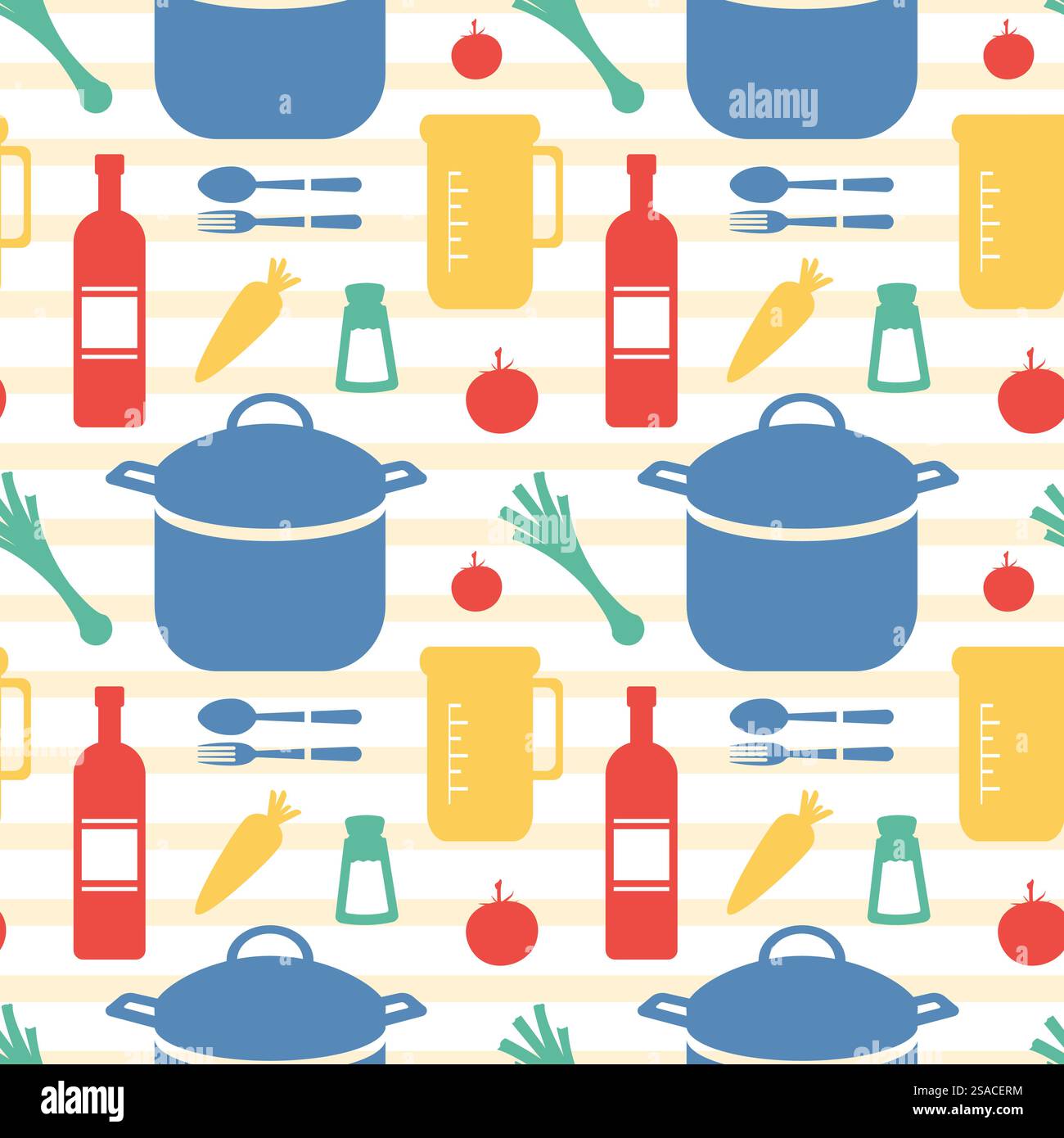 Cooking Equipment Seamless Pattern Design Illustration in Flat Cartoon ...