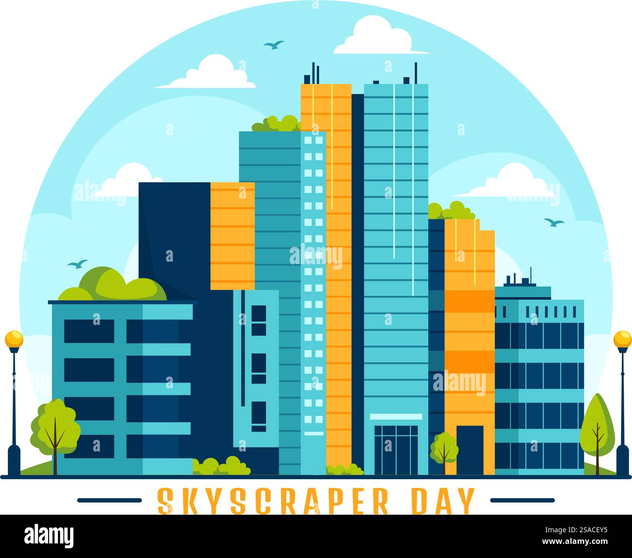 Skyscraper Day Vector Illustration on September 3rd featuring City ...