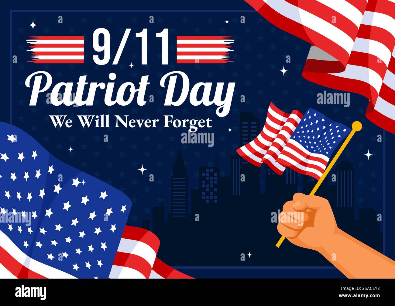 Happy USA Patriot Day Vector Illustration featuring the United States ...