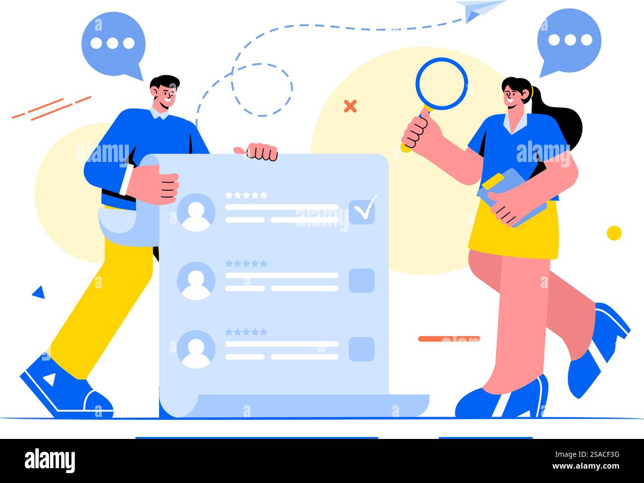 Call Center Agent Vector Illustration of Customer Service or Hotline Operator with Headsets or ...