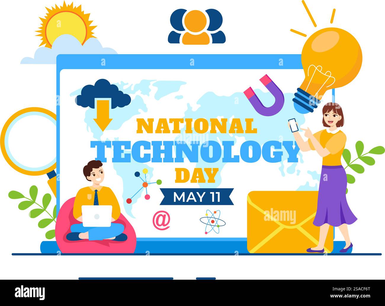National Technology Day Vector Illustration on 11 May with Creative Digital for Innovation and ...