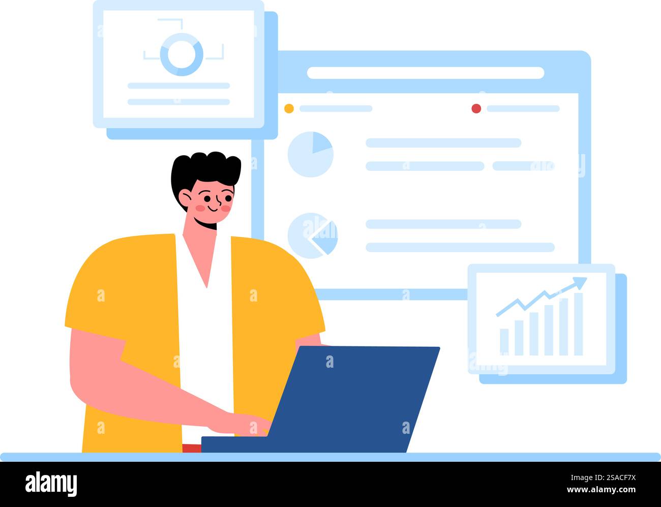 Business Audit Documents Vector Illustration with Charts, Accounting ...