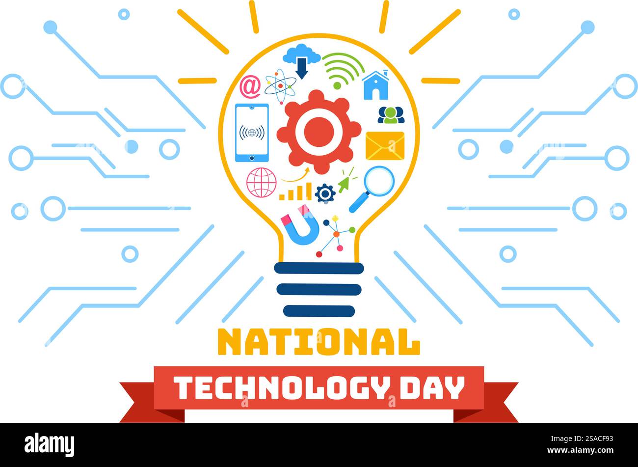 National Technology Day Vector Illustration on 11 May with Creative Digital for Innovation and ...