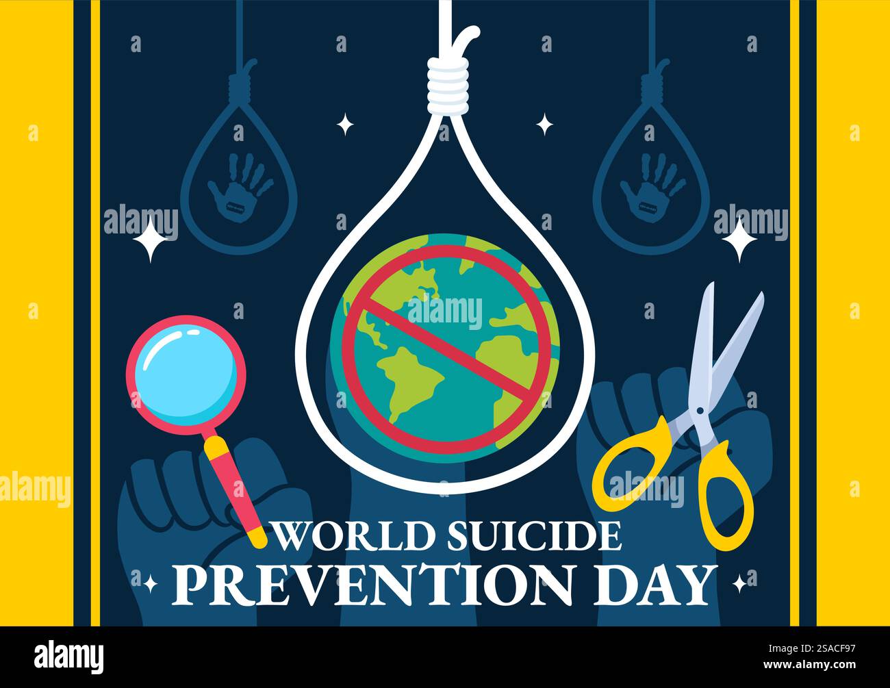 World Suicide Prevention Day Vector Illustration on September 10 with a ...