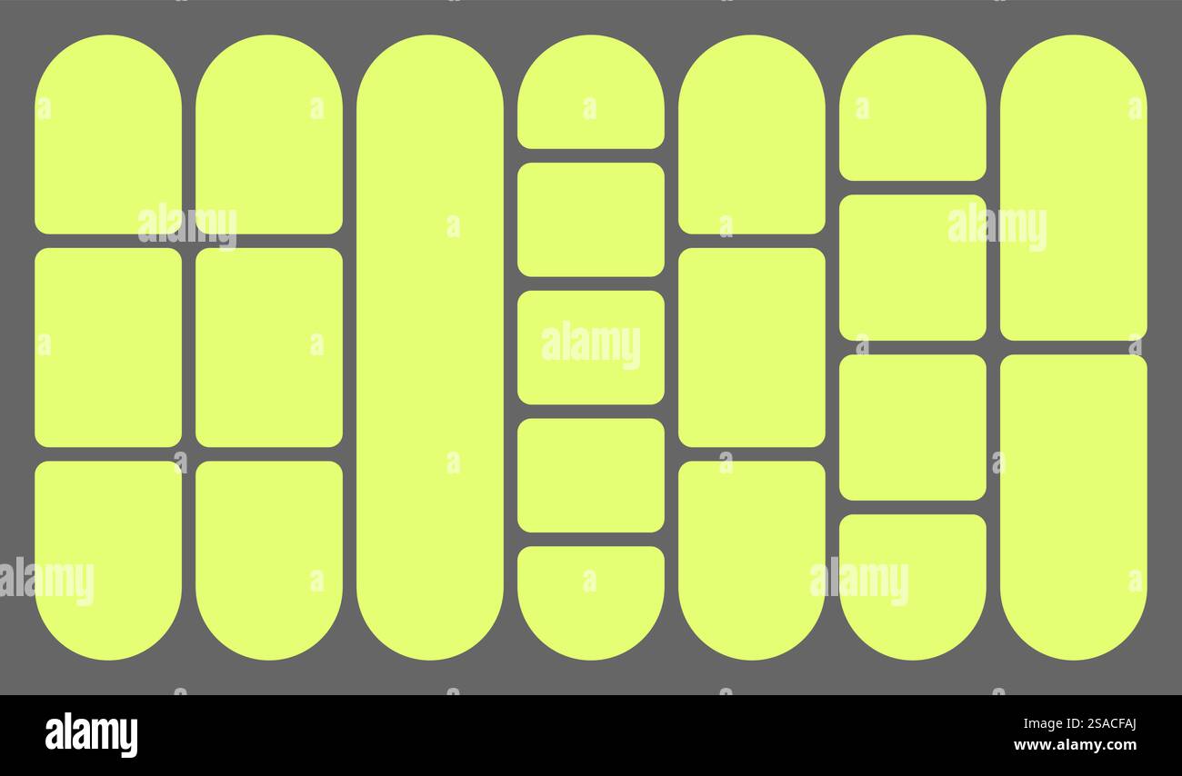 Dimensions 16x9 trendy bento grid layout style brick Ui UX templates ...