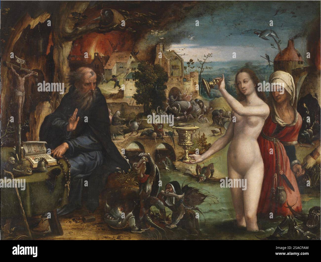 The temptation of St Anthony Pieter Coecke van Aelst Stock Photo - Alamy