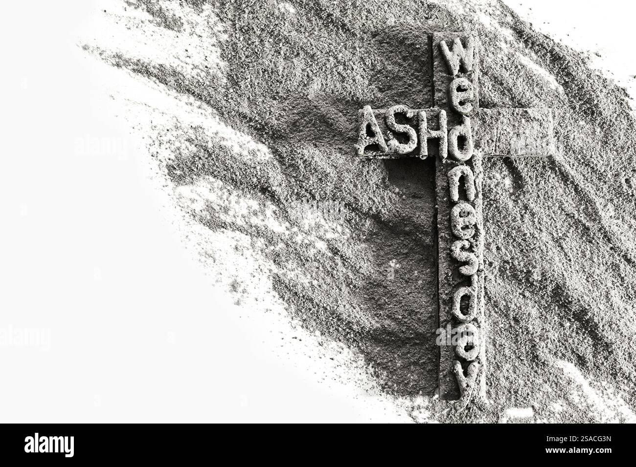 Ash Wednesday Symbol. A cross made of ashes Stock Photo - Alamy