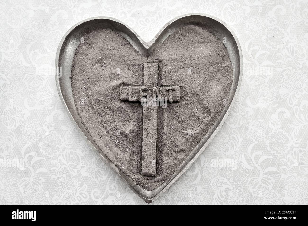 Heart and Cross in Sand Stock Photo - Alamy