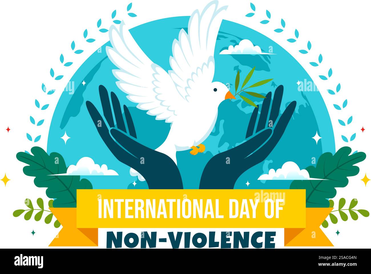 International Day of Non-Violence Vector Illustration on October 2nd, a ...