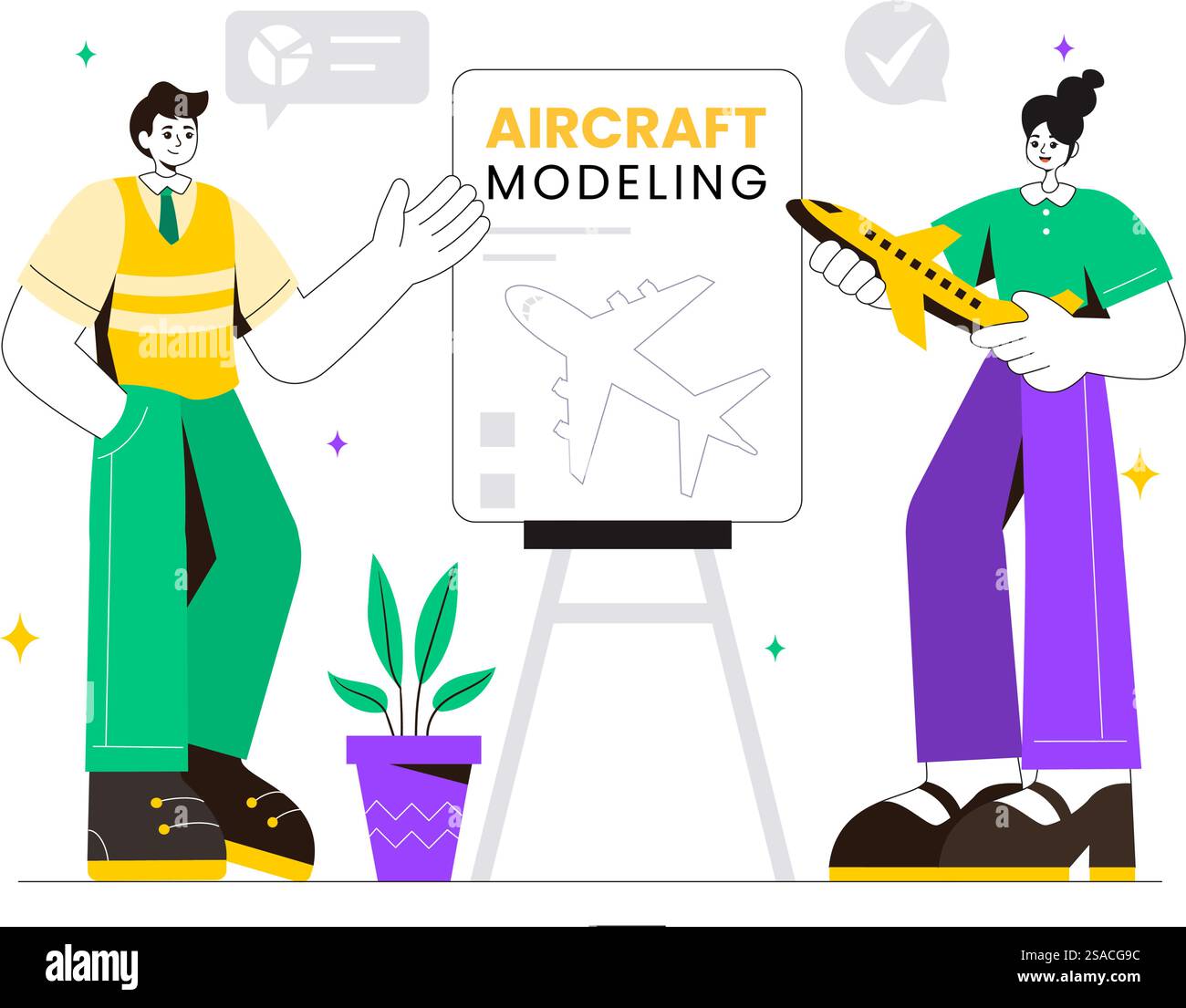 Aircraft Modeling and Crafting Vector Illustration with Assembling or ...