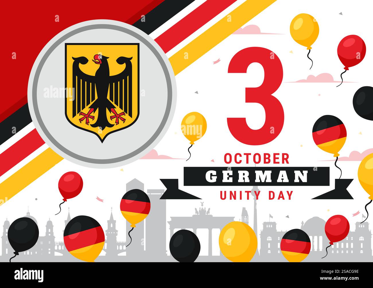 German Unity Day Vector Illustration on October 3rd featuring the ...