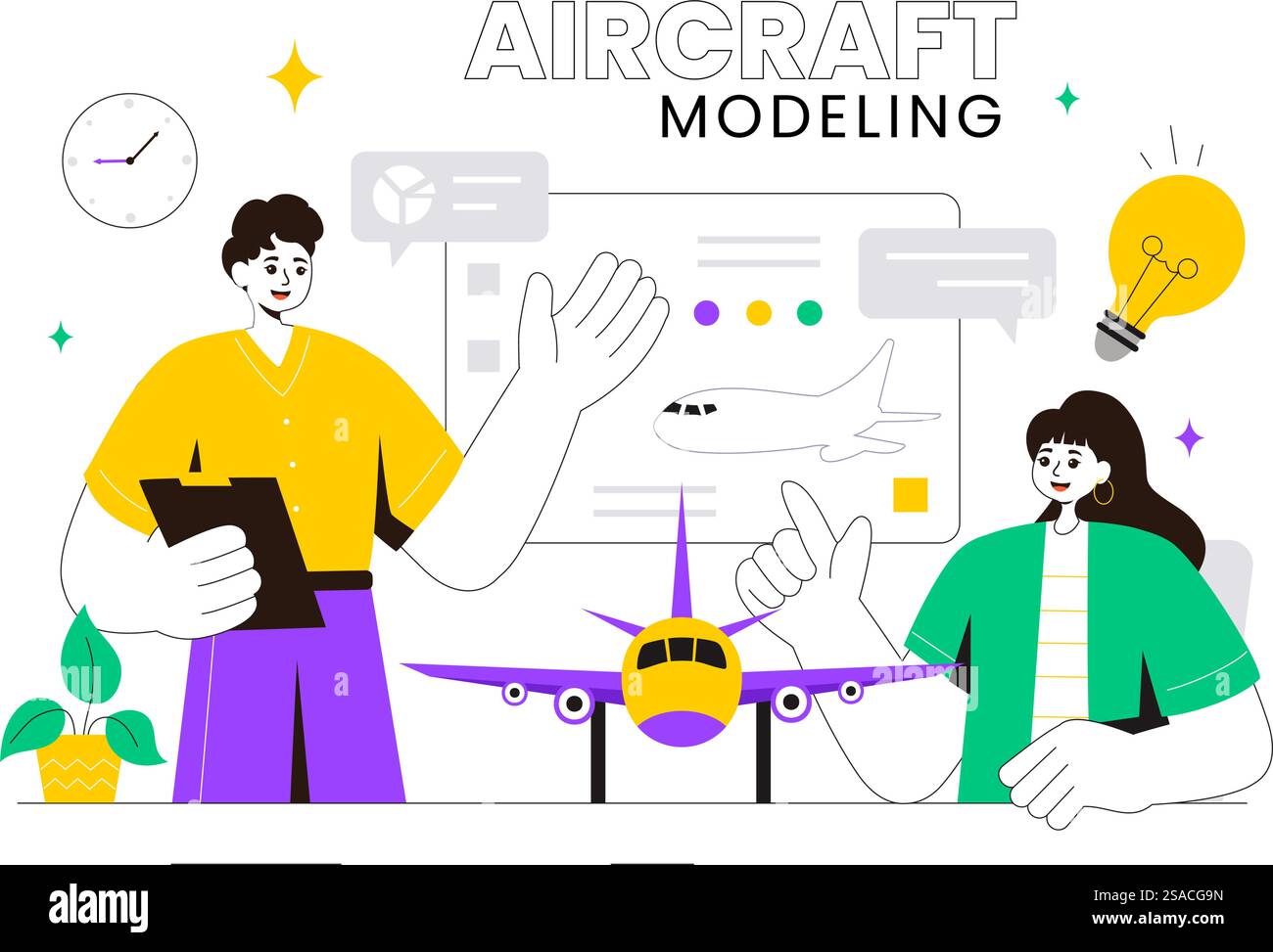 Aircraft Modeling and Crafting Vector Illustration with Assembling or ...