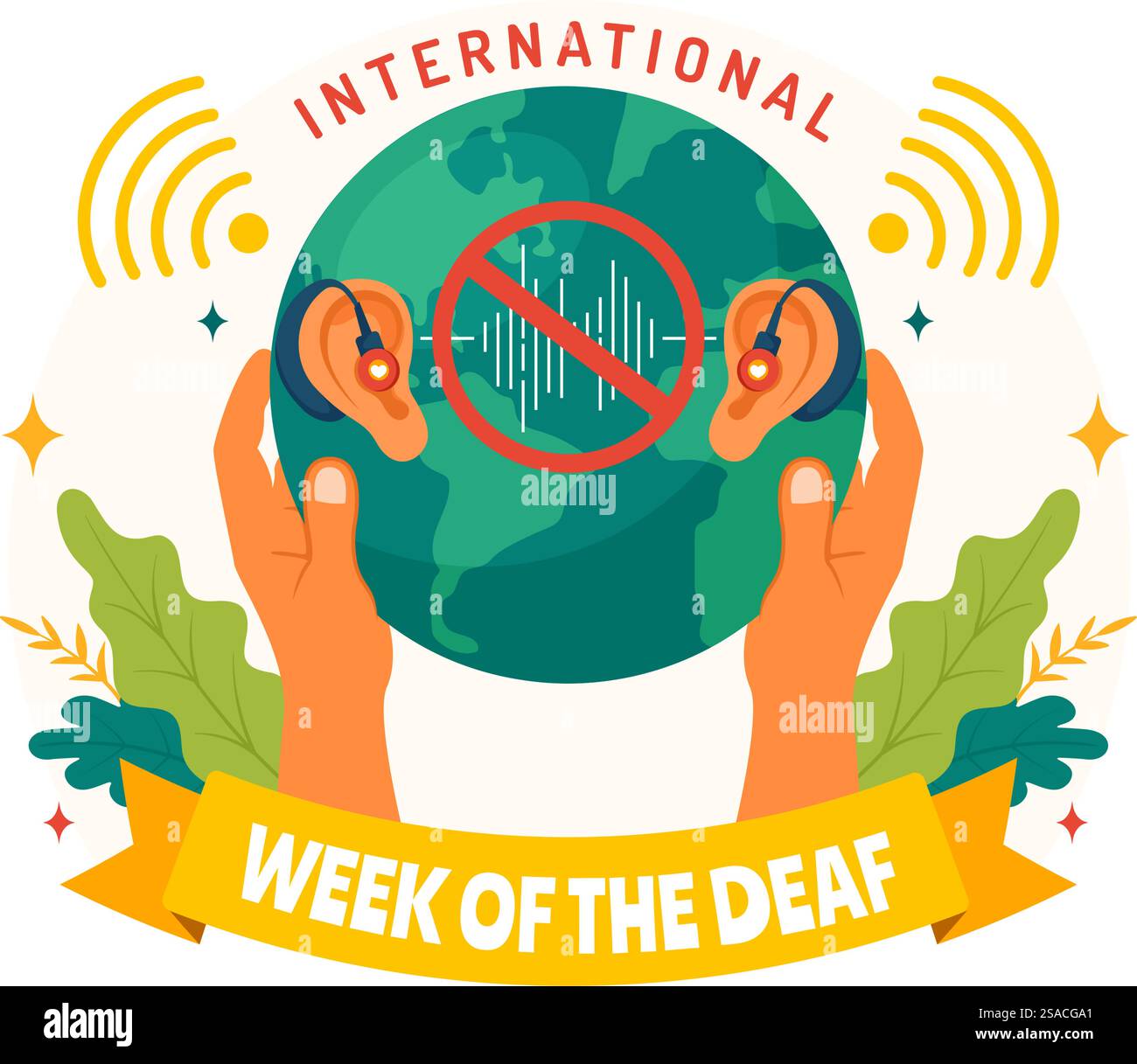 Day of the Deaf Vector Illustration on September 26 to Raise Awareness ...