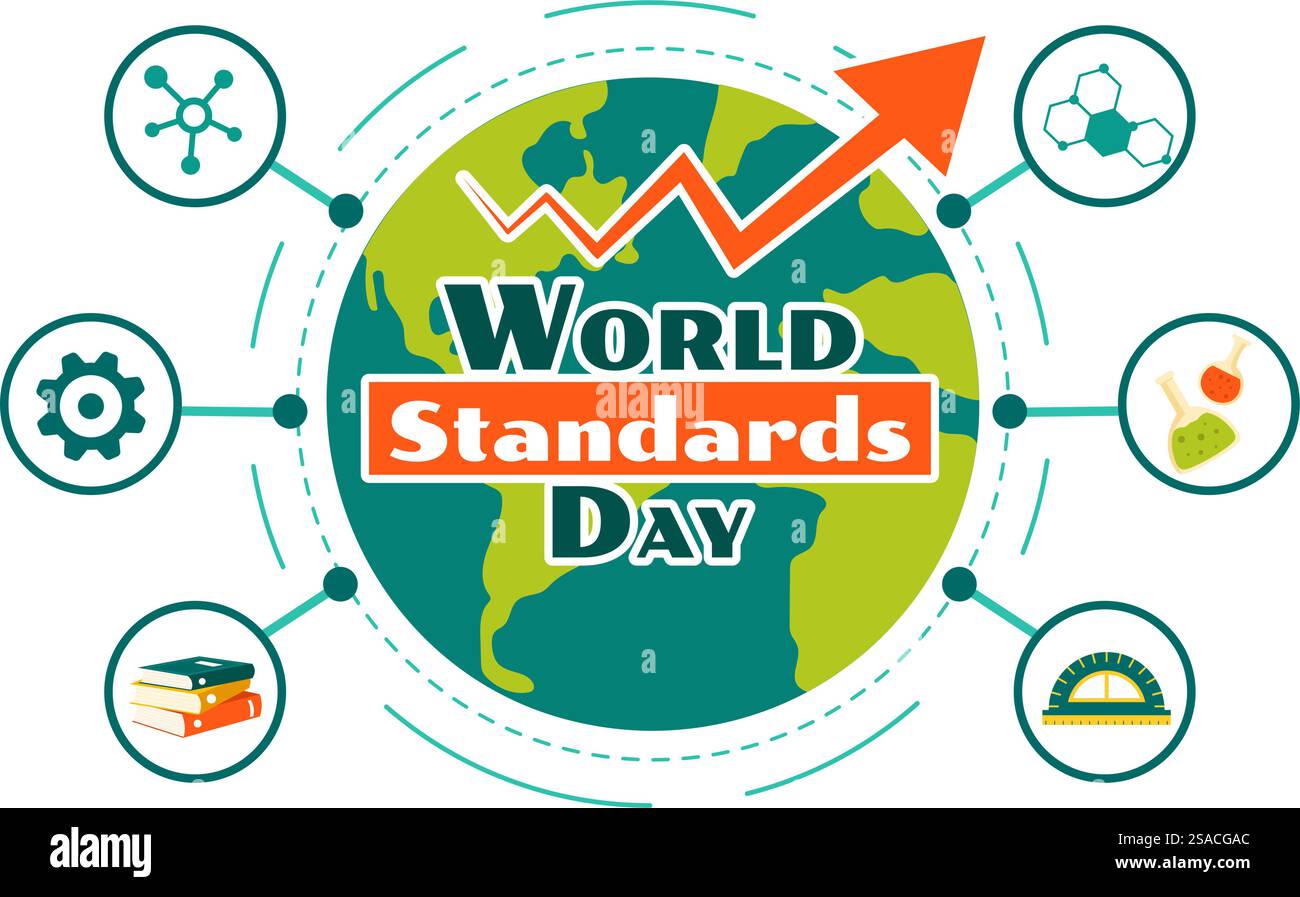 World Standards Day Vector Illustration on October 14 featuring a Globe ...