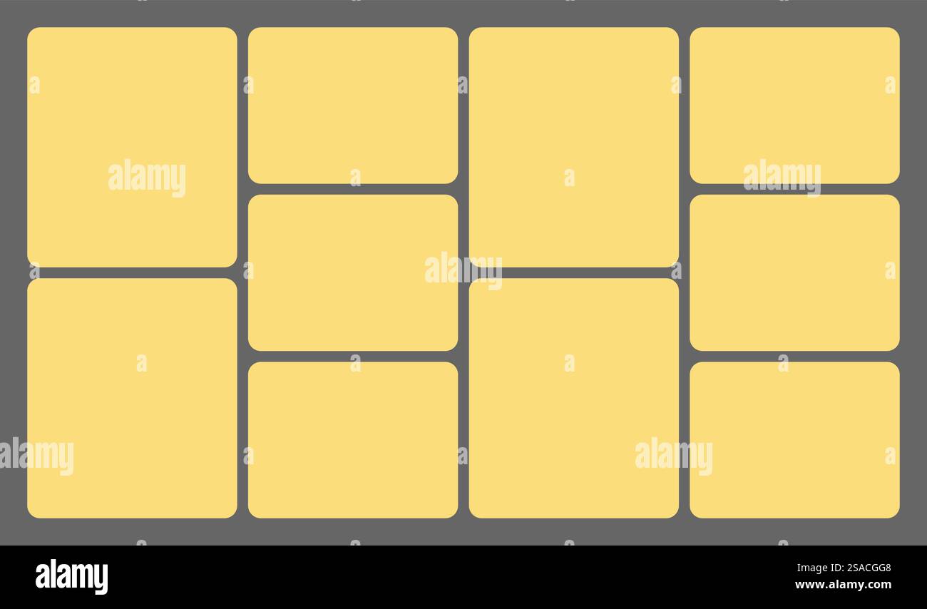 Dimensions 16x9 trendy bento grid layout style brick Ui UX templates ...
