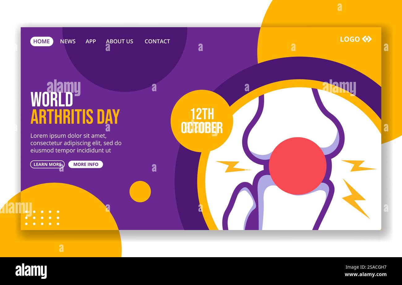Arthritis Day Social Media Landing Page Cartoon Hand Drawn Templates ...