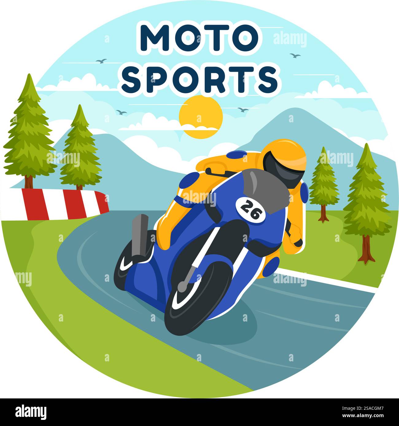 Racing Motosport Speed Bike Vector Illustration for Competition or Championship Race by Wearing ...