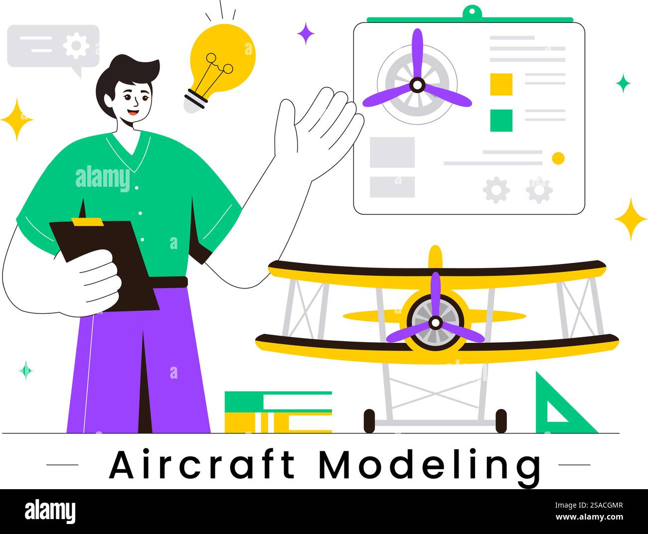 Aircraft Modeling and Crafting Vector Illustration with Assembling or ...
