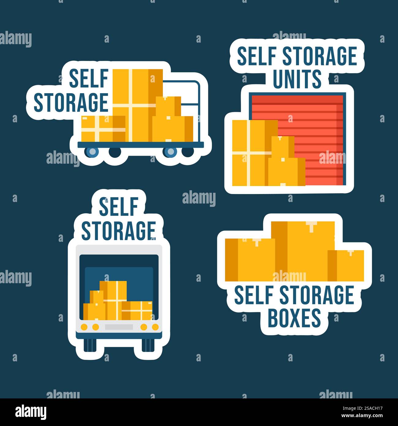 Box truck cartoon illustration vector hi-res stock photography and ...