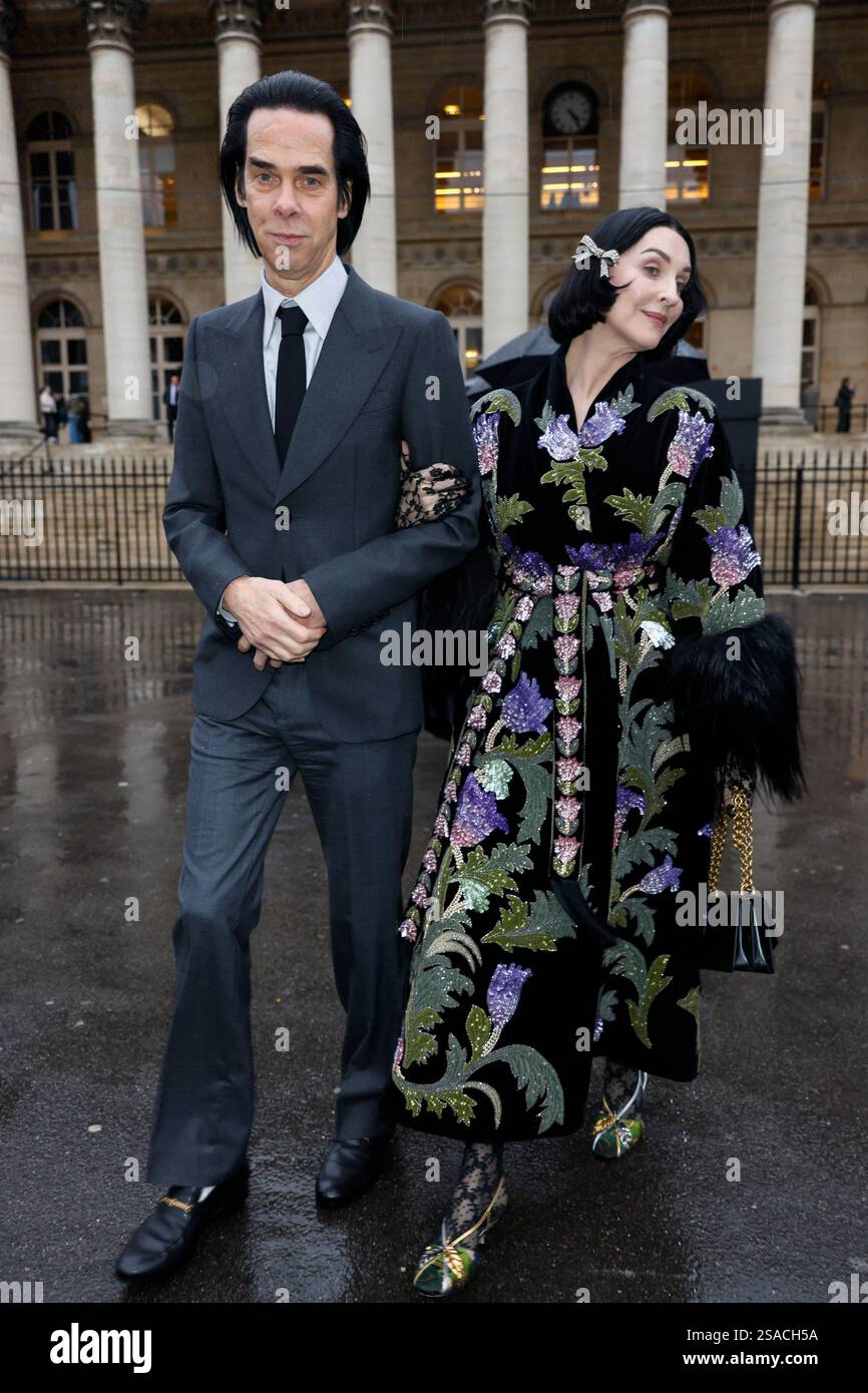 Susie Cave, Nick Cave arrive to Valentino fashion show during the Haute ...