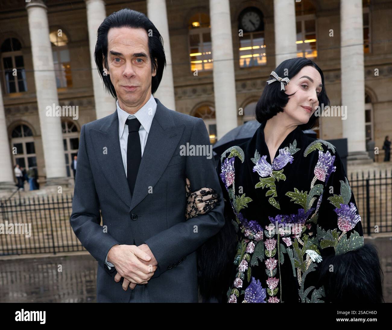 Susie Cave, Nick Cave arrive to Valentino fashion show during the Haute ...