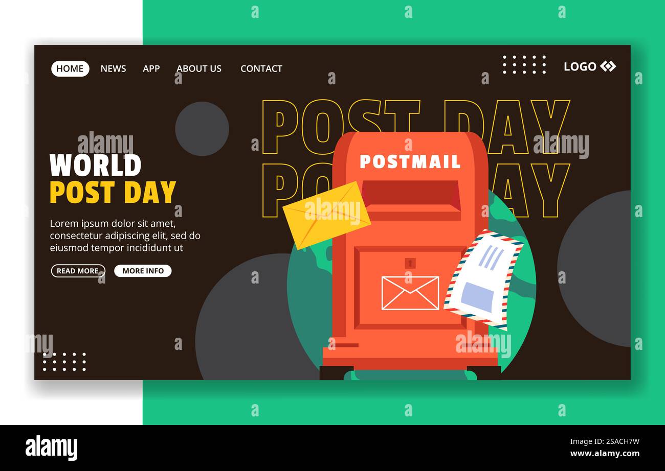 Post Day Social Media Landing Page Cartoon Hand Drawn Templates ...