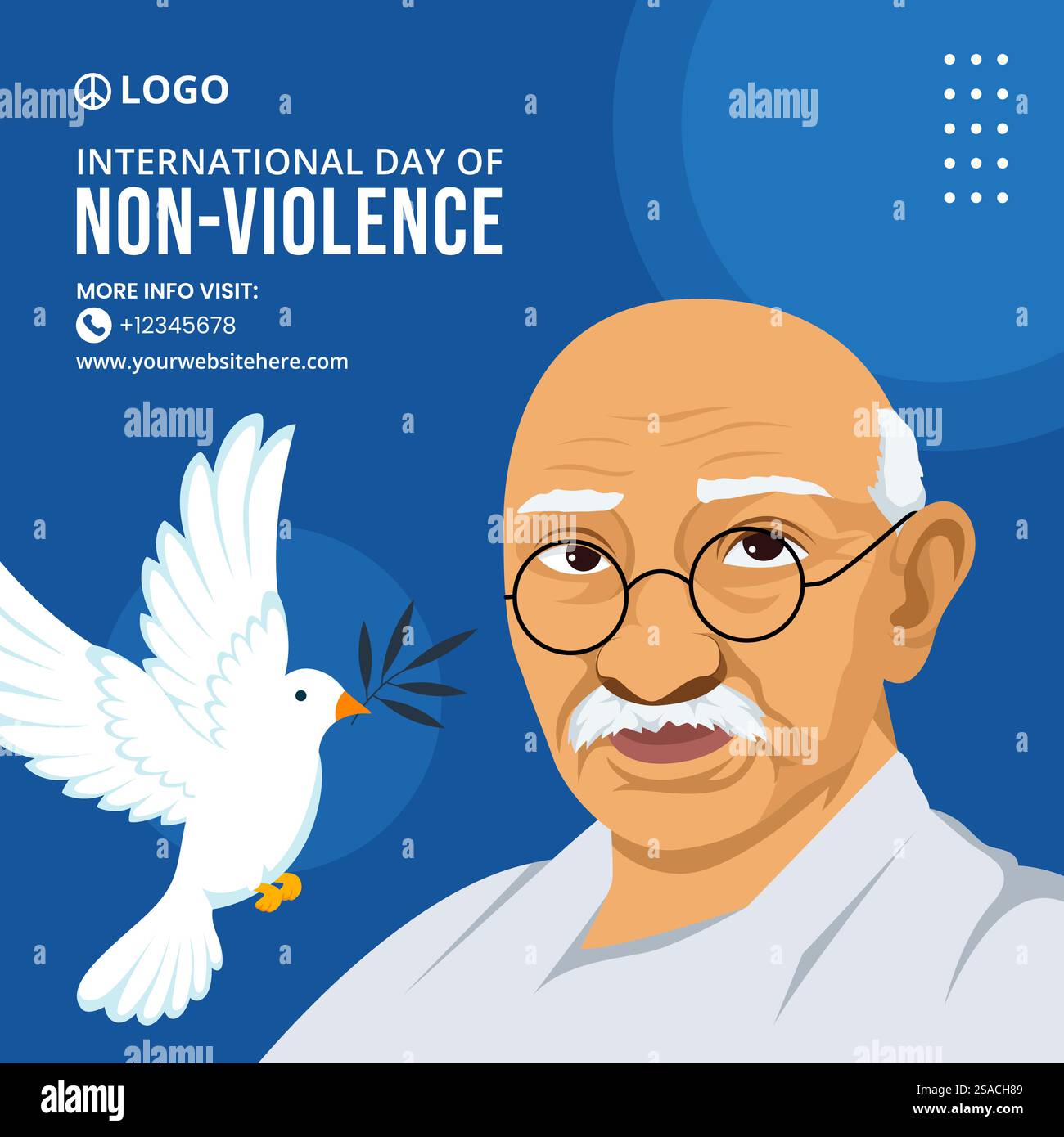International Day of Non-Violence Vector Illustration on October 2nd, a ...