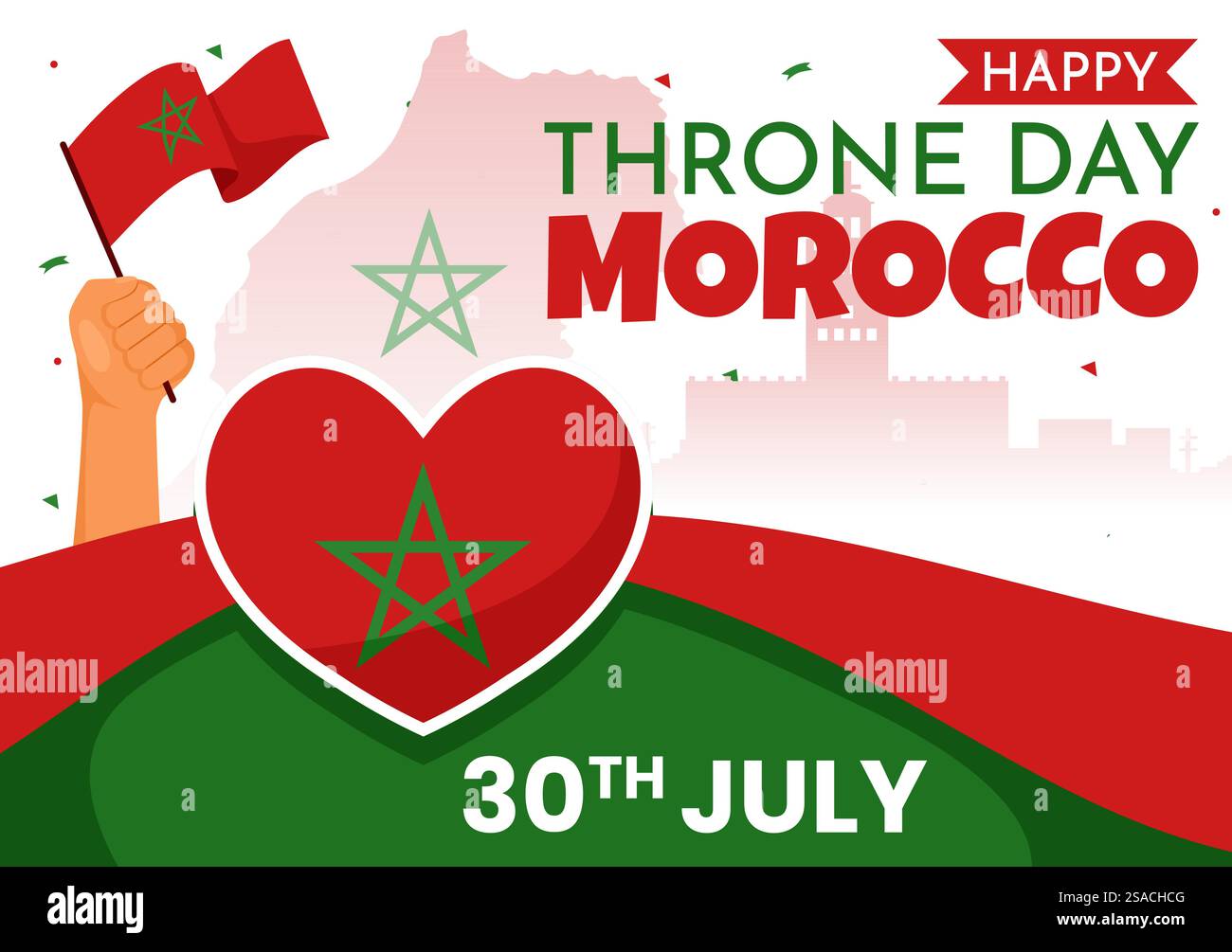 Happy Morocco Throne Day Vector Illustration on July 30 with Waving ...