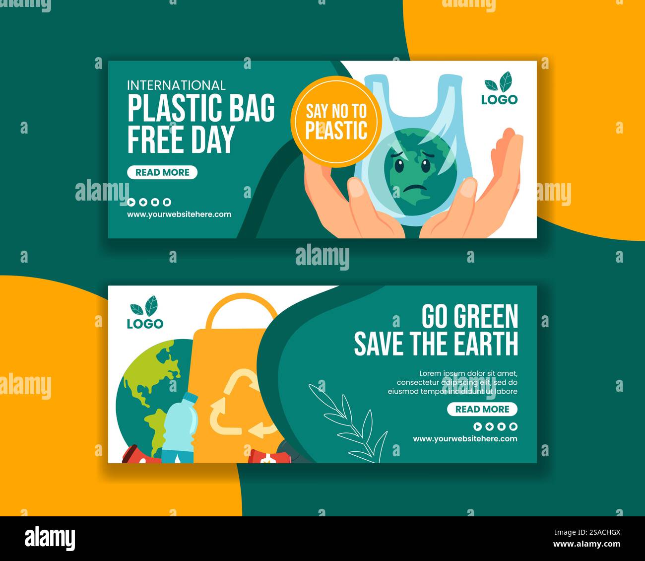 Stop plastic pollution banner hi-res stock photography and images - Alamy
