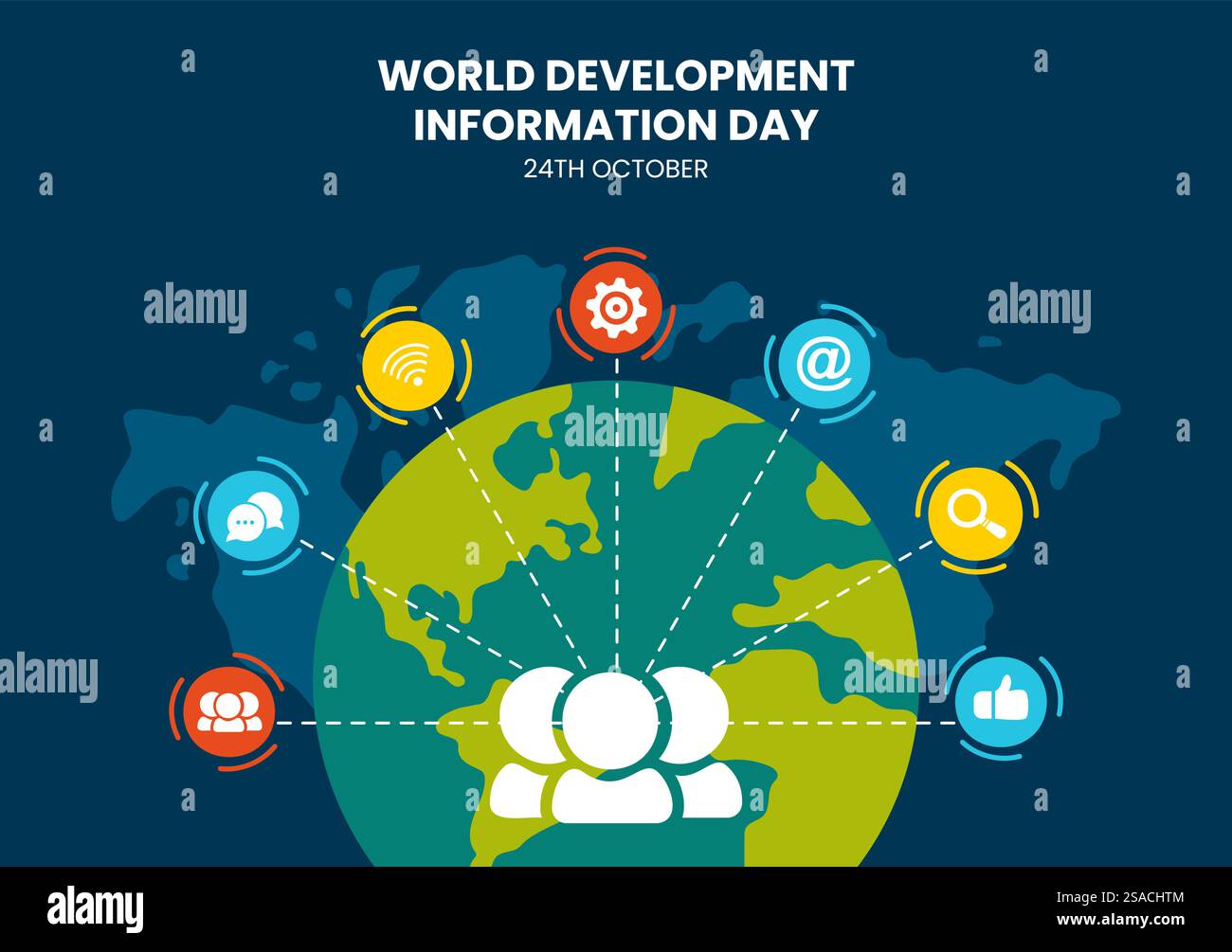 Development Information Day Social Media Background Flat Cartoon Hand ...