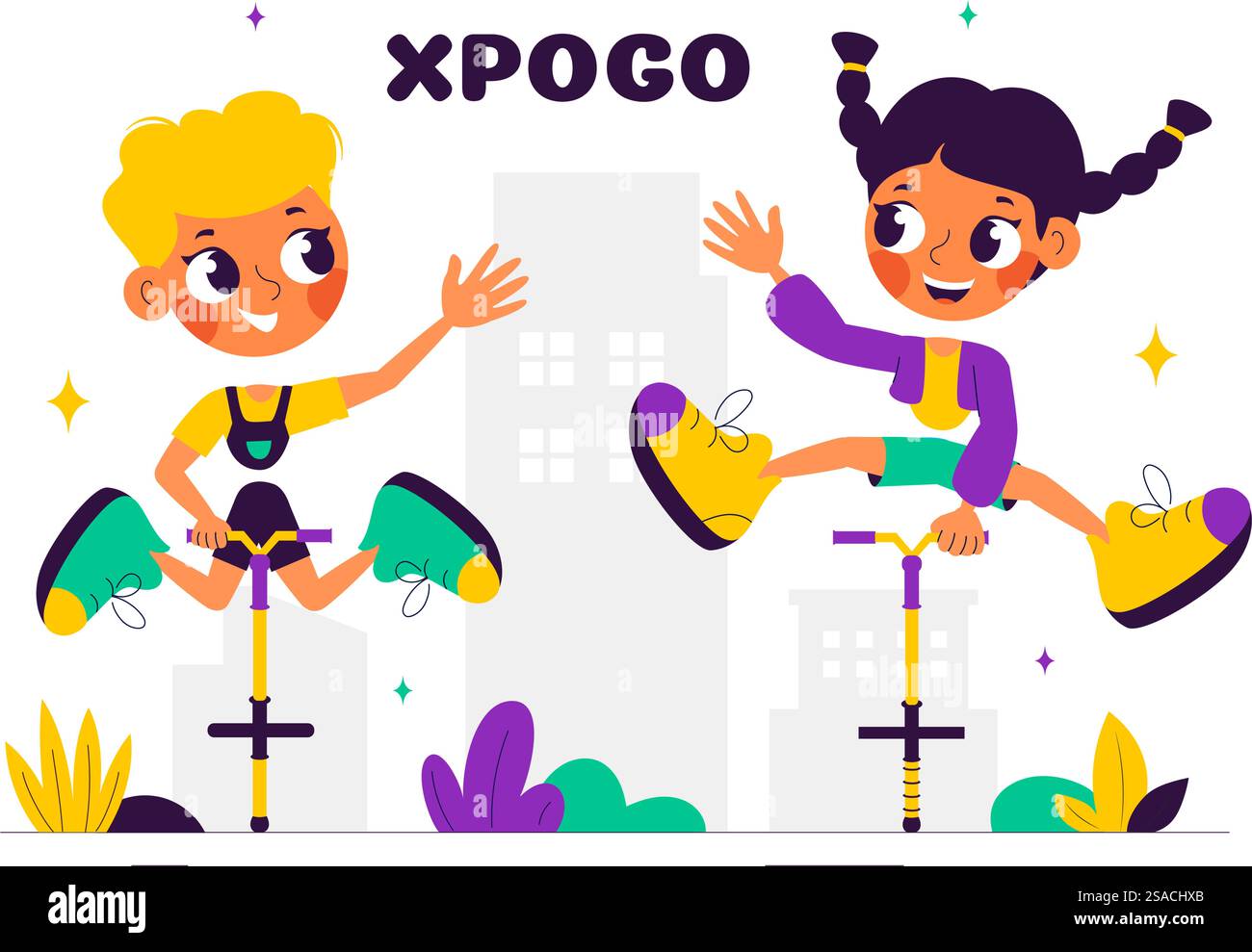 Pogo stick jumping hi-res stock photography and images - Alamy